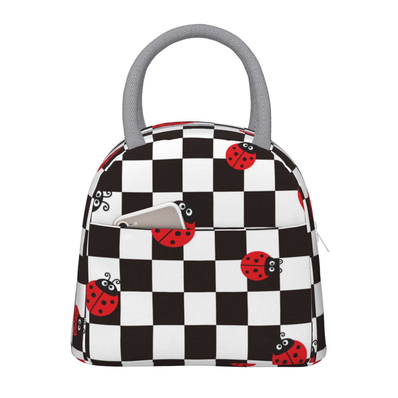 Hirioo Ladybugs Of Black And White Checkers for Eco-friendly Lunch Box ...