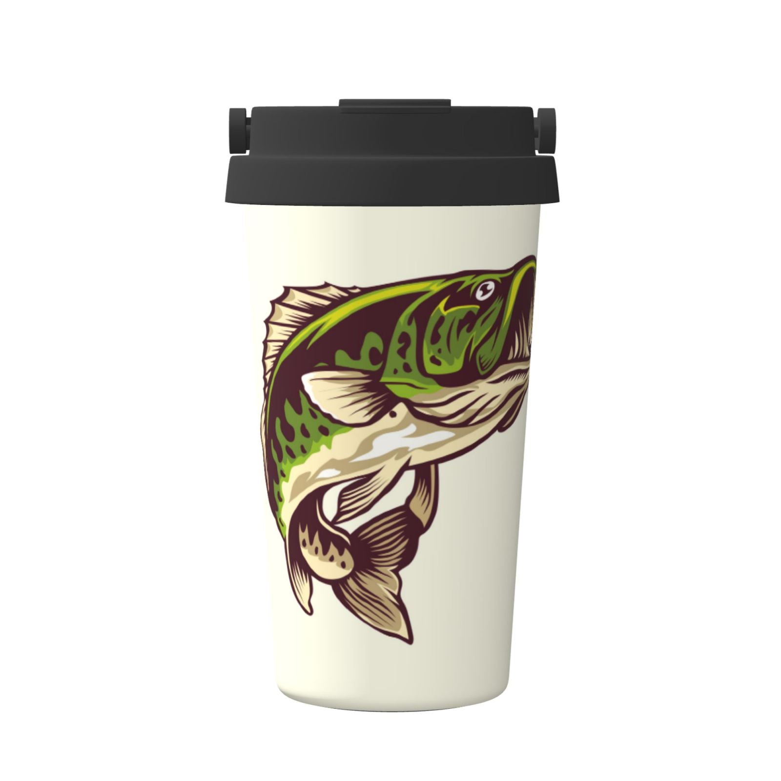 Hirioo Largemouth Bass Fish (3) for Coffee Travel Mug Insulated Coffee ...