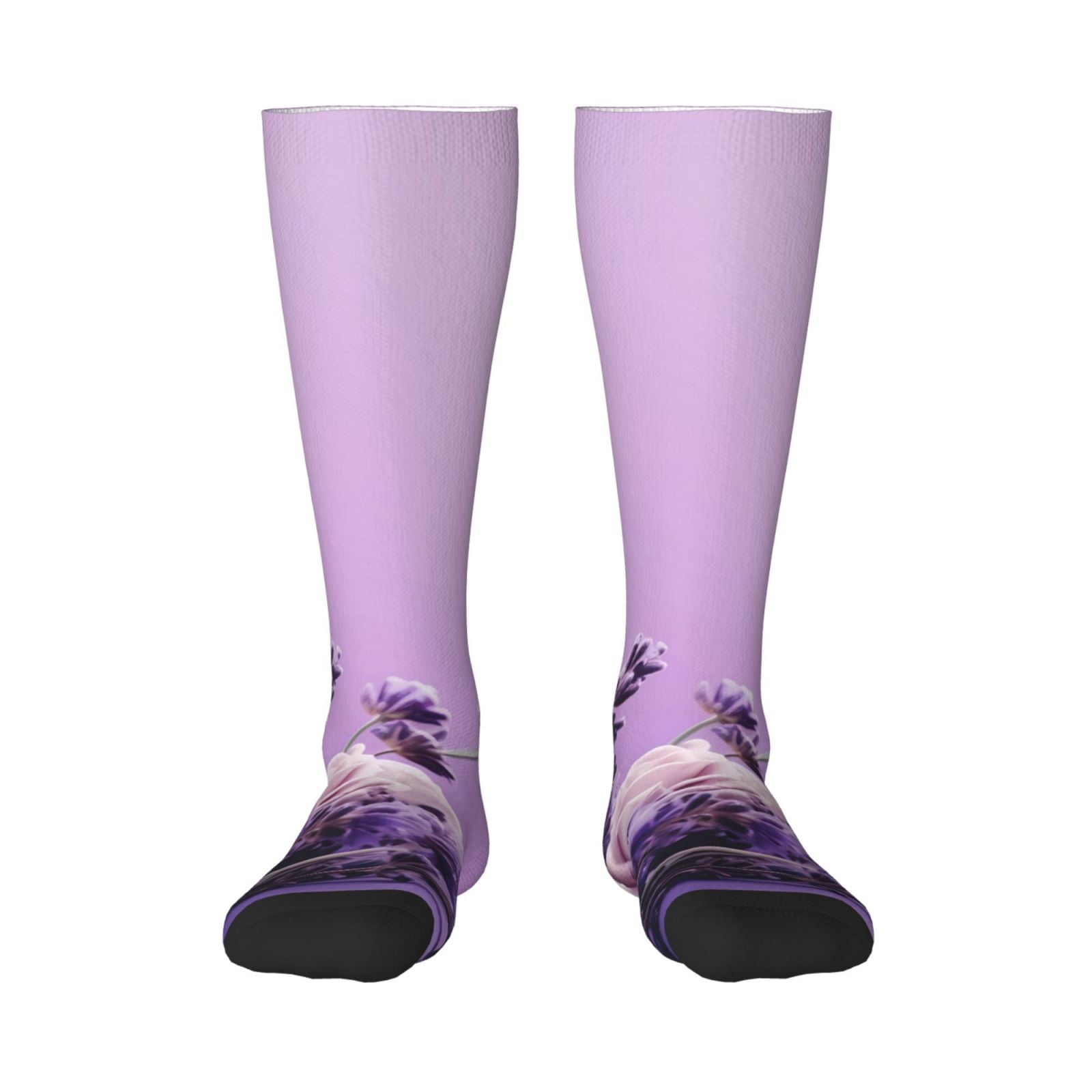 Hirioo Lavender Roses Arrangement for Adult Stockings Breathable Sock ...