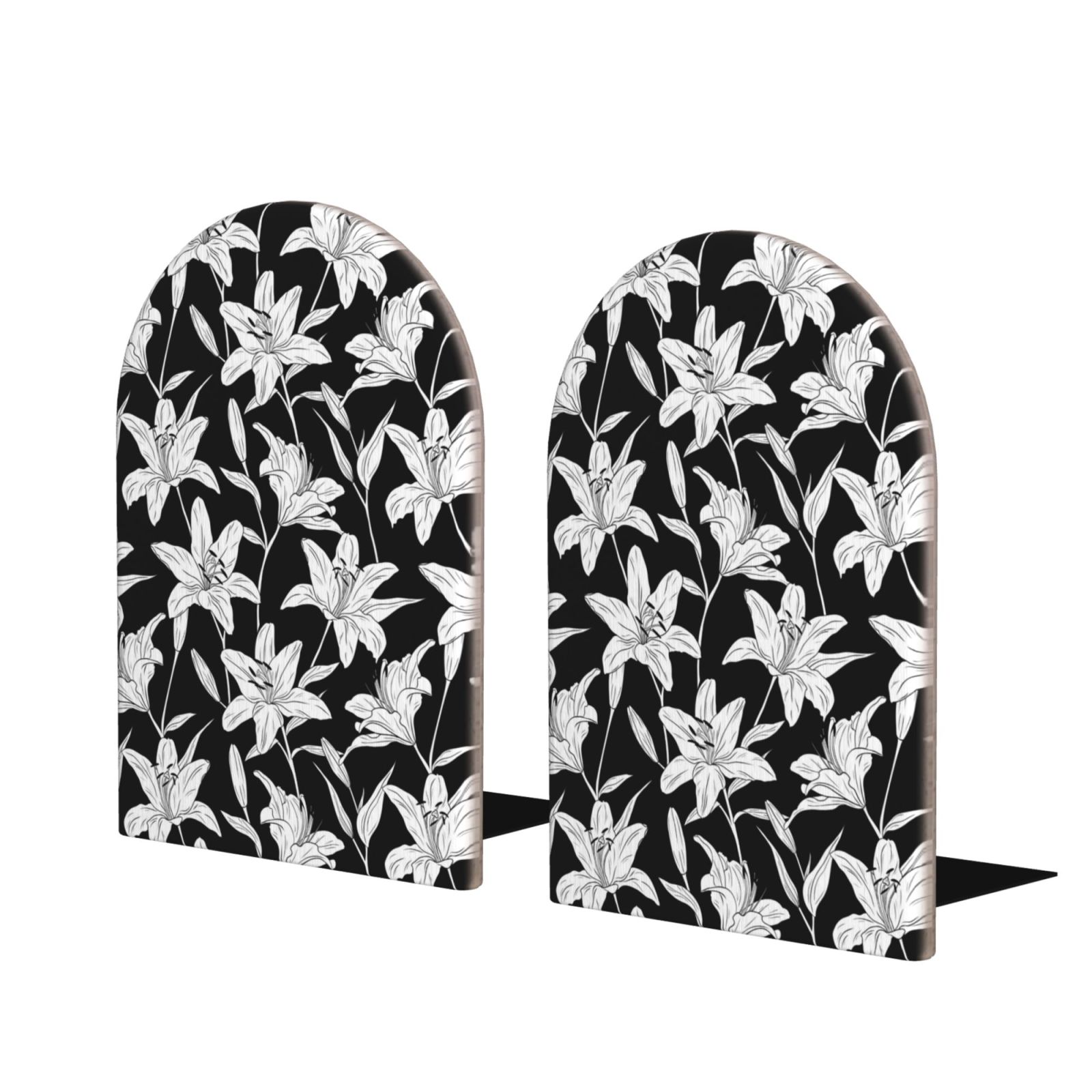 Hirioo Lilies Flowers for Bookends Decorative Bookends for Shelves for ...