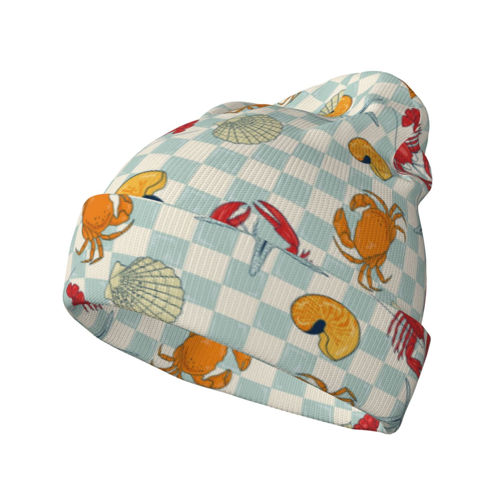 Hirioo Lobster Sea Shell for Men's Knit Cuffed Beanie for Outdoor ...