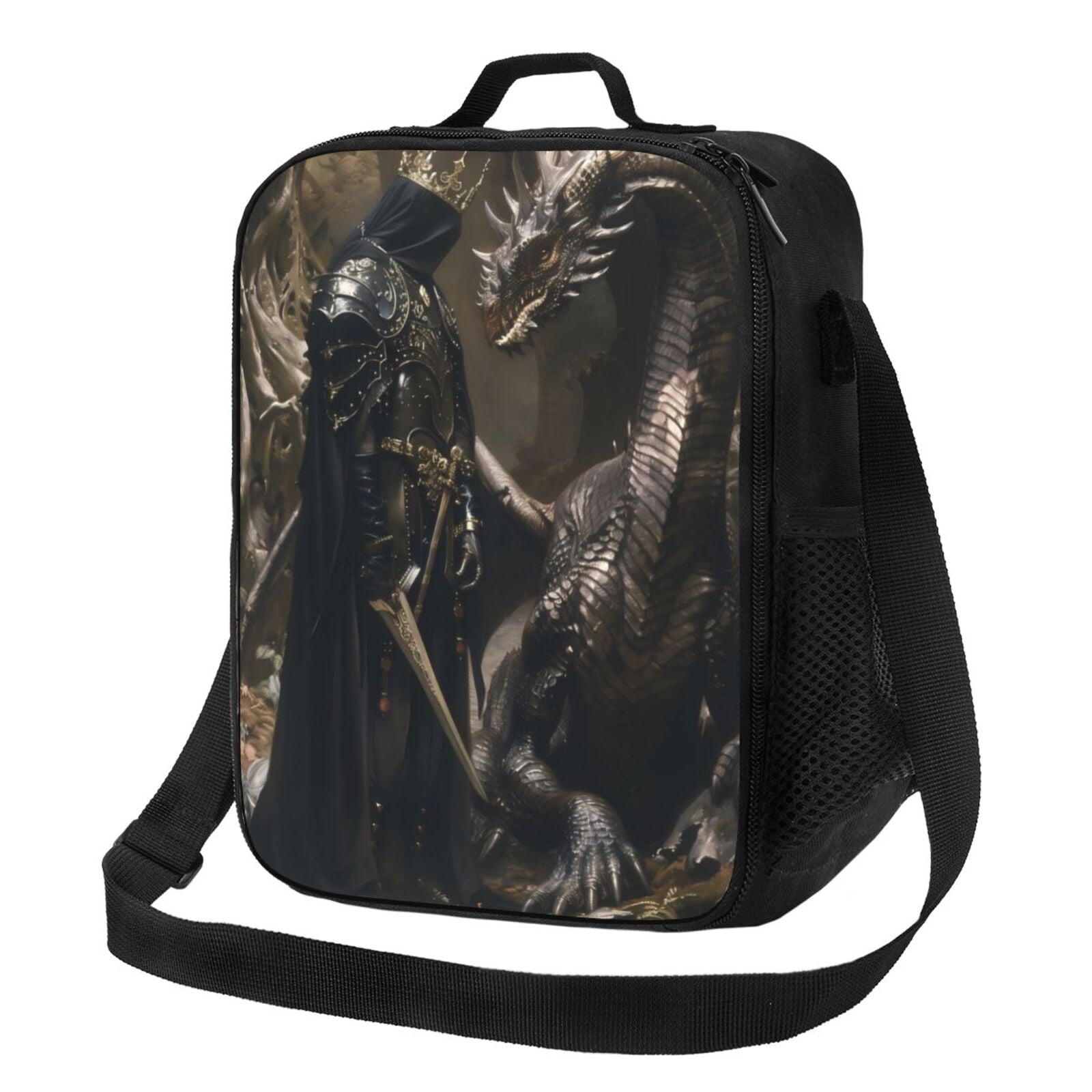 Hirioo Medieval Knight And Dragon for Insulated Lunch Bag with ...