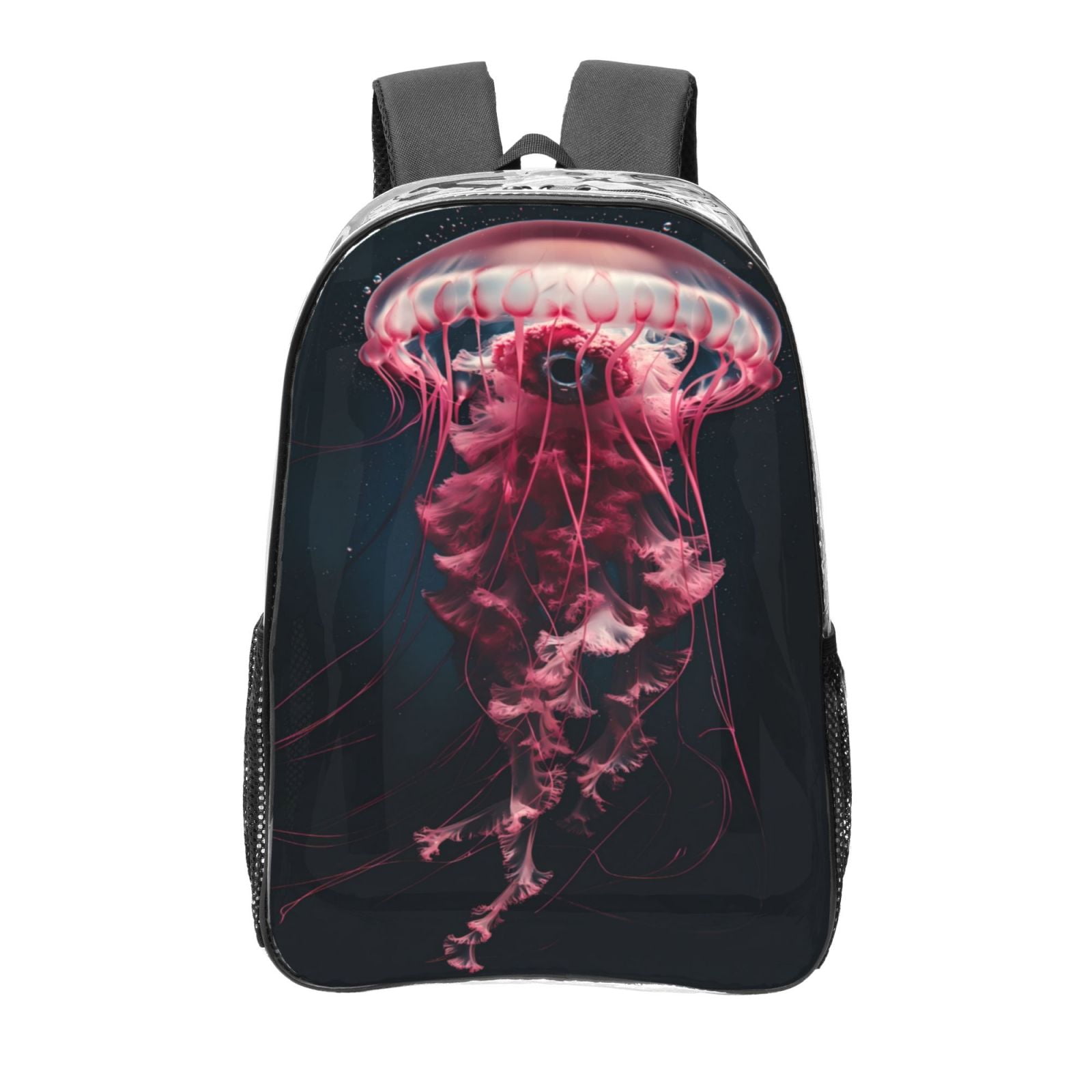 Hirioo Mesmerizing Pink Jellyfish for 16in Transparent Backpack Clear ...