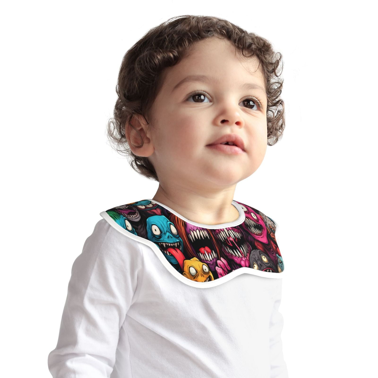 Hirioo Monstrous Cartoon Characters for Baby Cotton Petal Bib Drool ...
