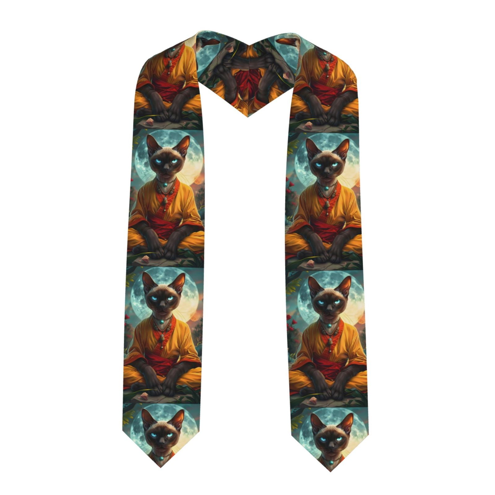 Hirioo Moonlit Hairless Cat Monk for 72" Graduation Shawl Stole Unisex ...