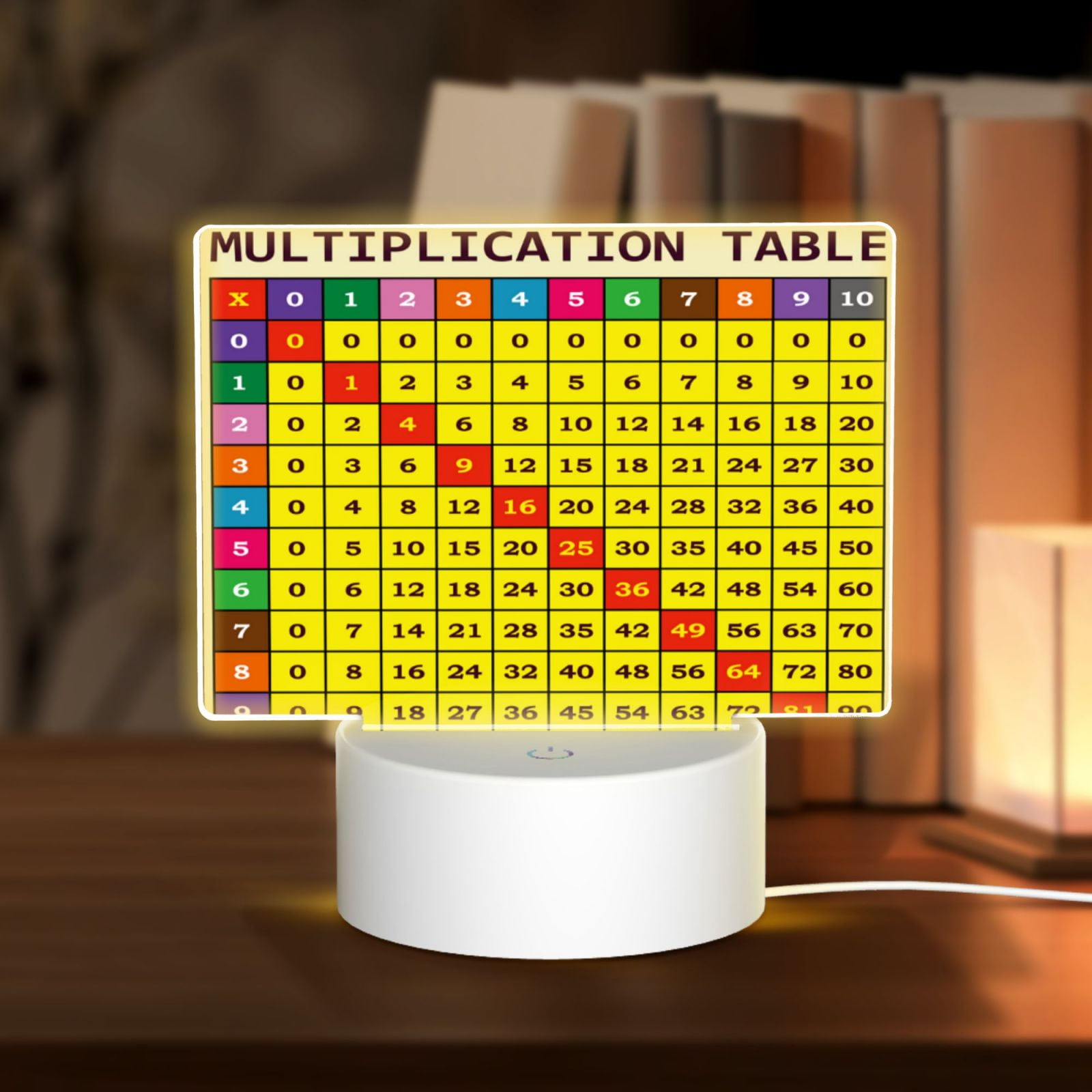 Hirioo Multiplication Table2 for Rectangular Acrylic with Night Light ...