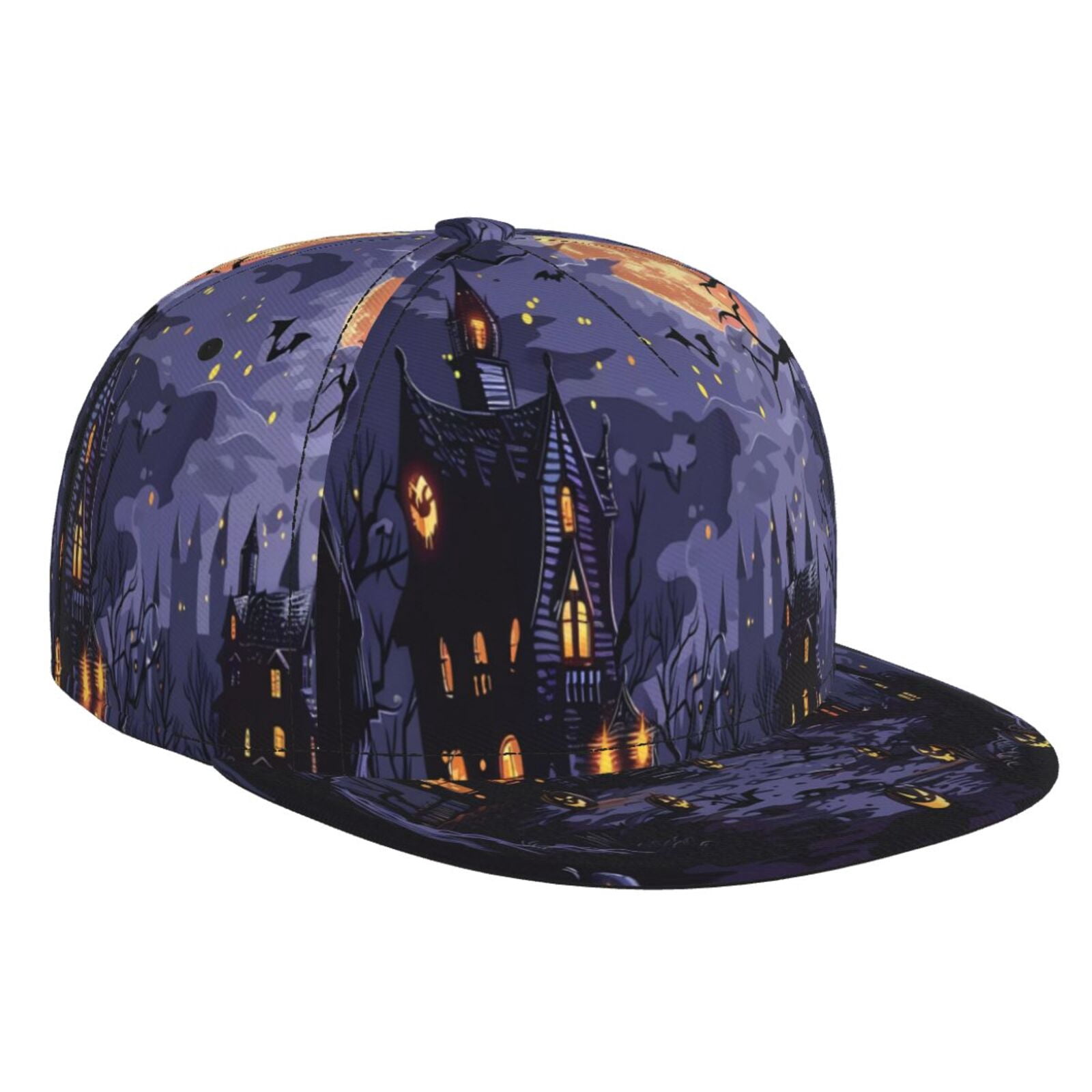 Hirioo Mystery House Halloween Night for Baseball Cap Men Cap Flat Brim ...