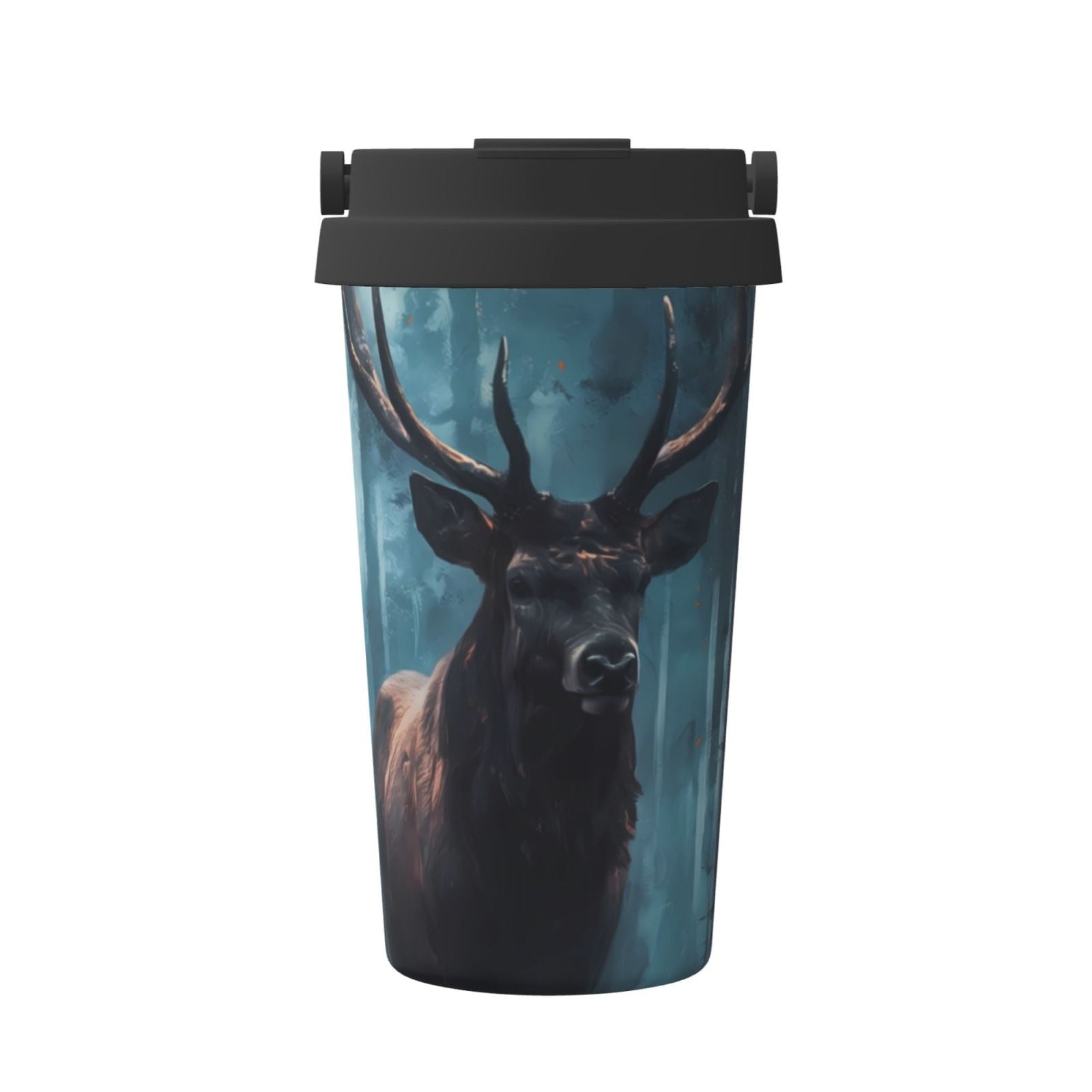Hirioo Mystical Forest Elk for Coffee Travel Mug Insulated Coffee Mug ...