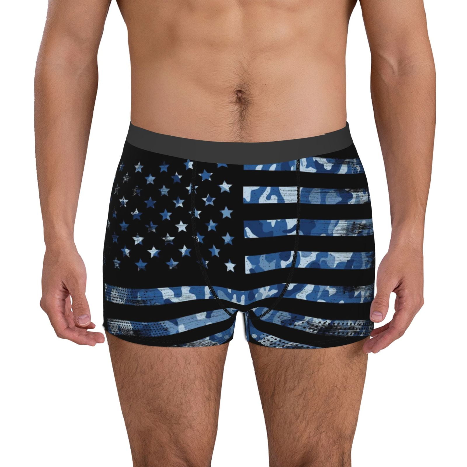 Hirioo Navy Camouflage American Flag for Men's Boxer Briefs Men Cotton ...