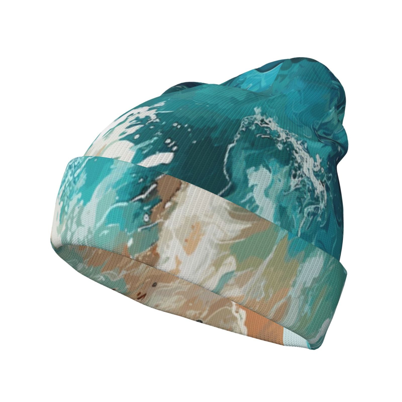 Hirioo Ocean Wave Crash for Men's Knit Cuffed Beanie for Outdoor ...