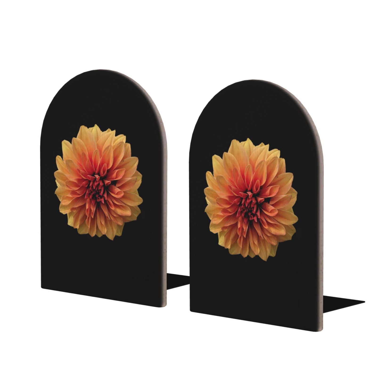 Hirioo Orange Dalia for Bookends Decorative Bookends for Shelves for ...