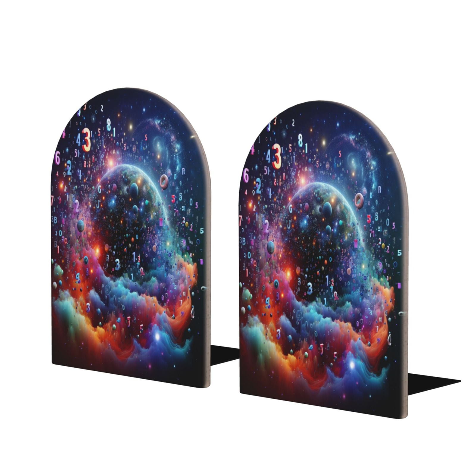 Hirioo Outer Space Floating Numbers And Letters for Bookends Decorative ...