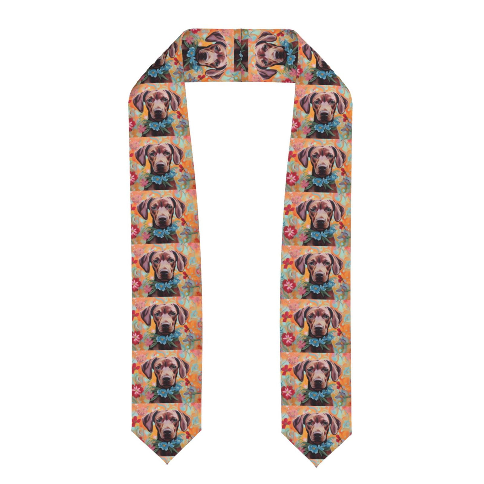 Hirioo Painted Flower Puppy for 72" Graduation Shawl Stole Unisex ...