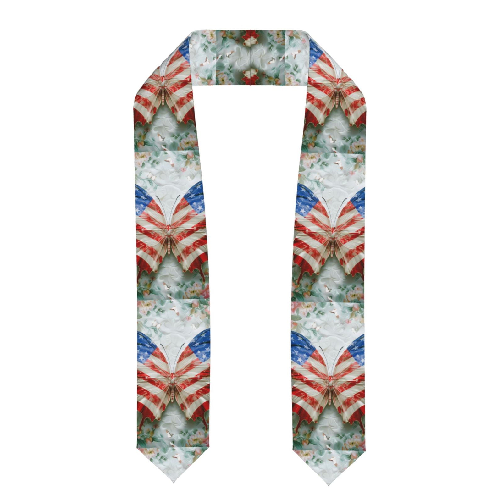 Hirioo Patriotic Butterfly Floral for 72" Graduation Shawl Stole Unisex ...