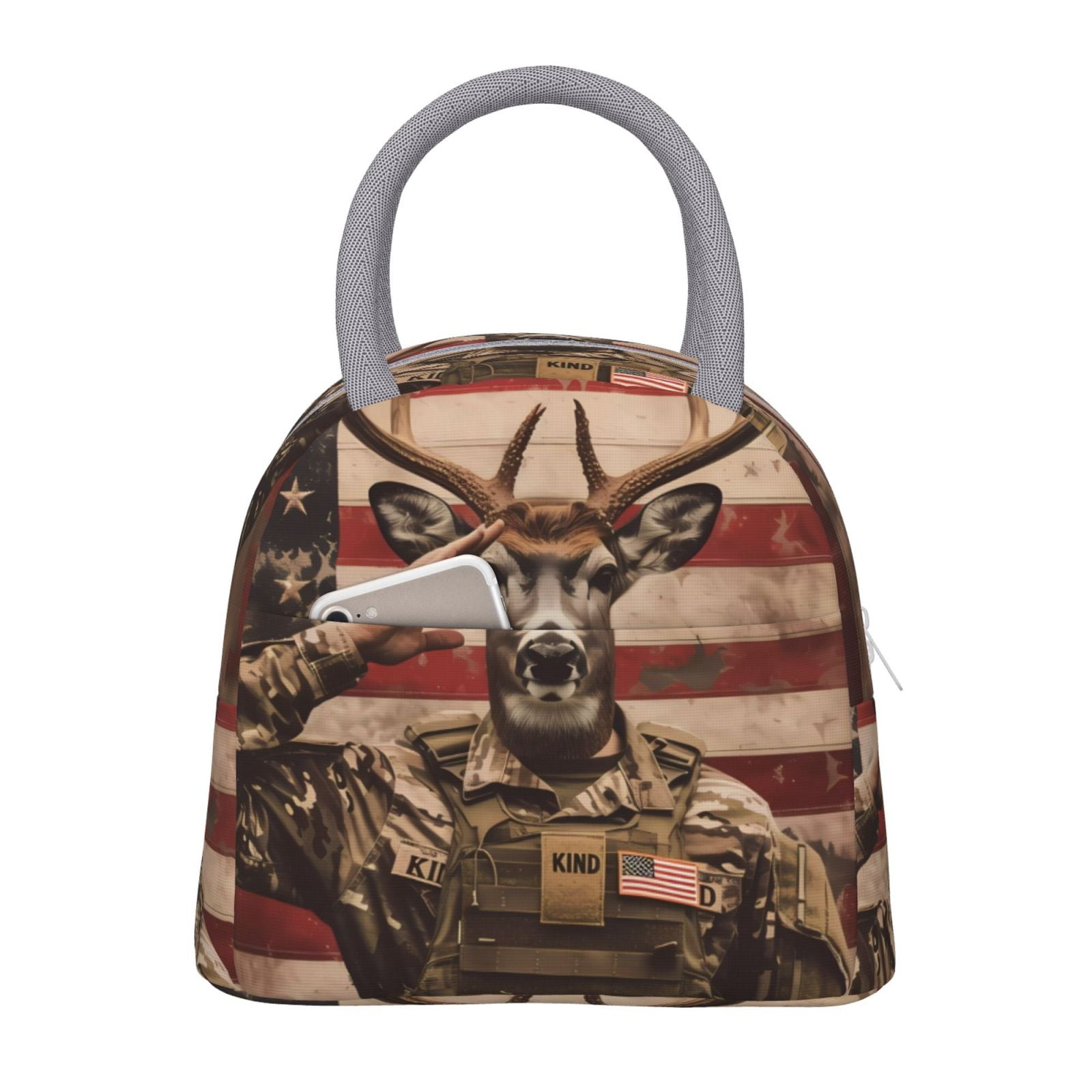 Hirioo Patriotic Deer Soldier Salute for Eco-friendly Lunch Box ...