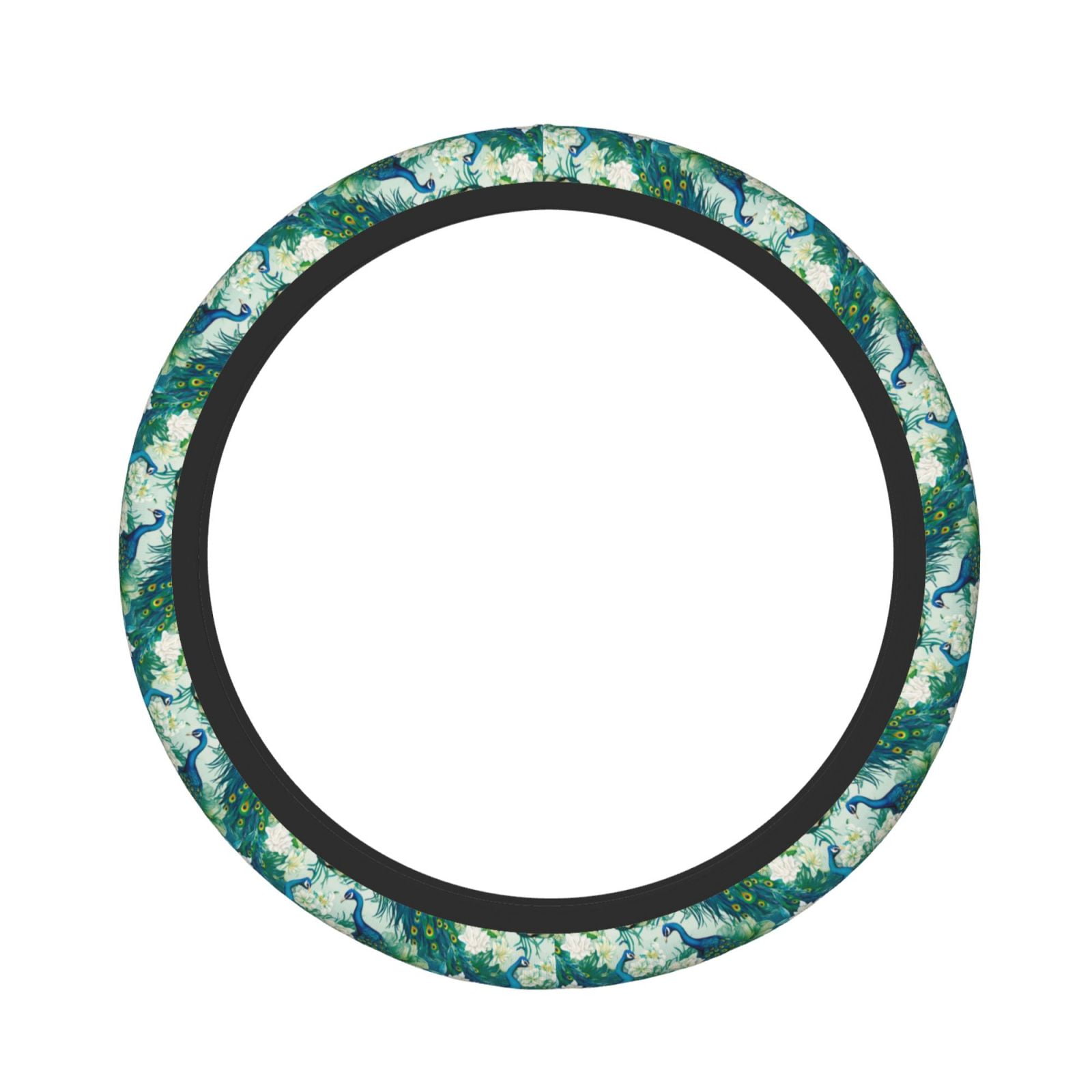 Hirioo Peacock And Flowers for Elastic Stretch Steering Wheel Cover ...
