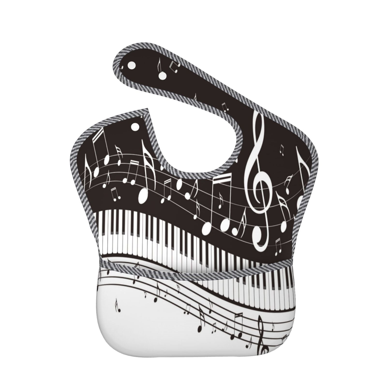 Hirioo Piano Keys With Musical Notes for Baby Waterproof Pocket Bib ...