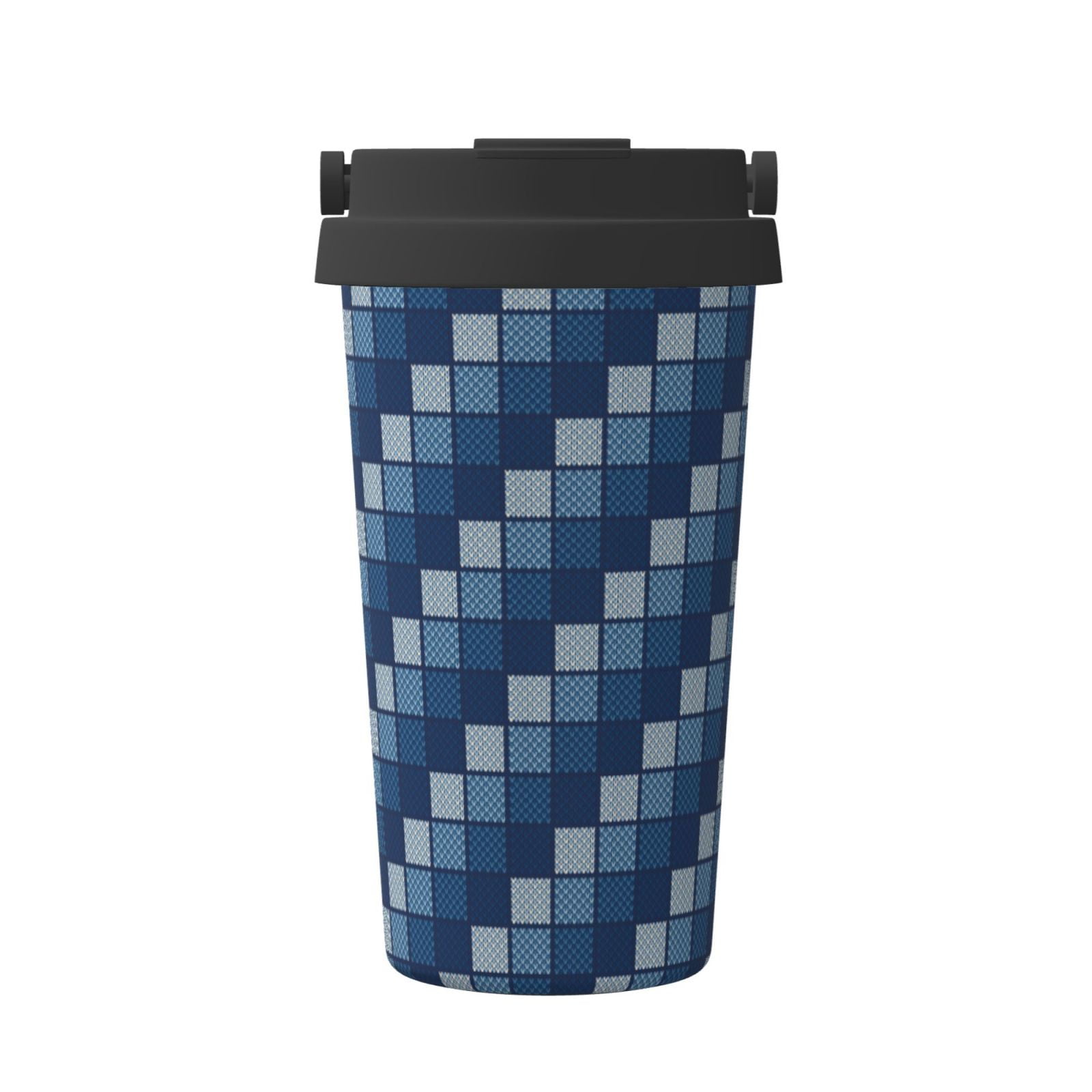 Hirioo Pixel Grid for Coffee Travel Mug Insulated Coffee Mug with Lid ...