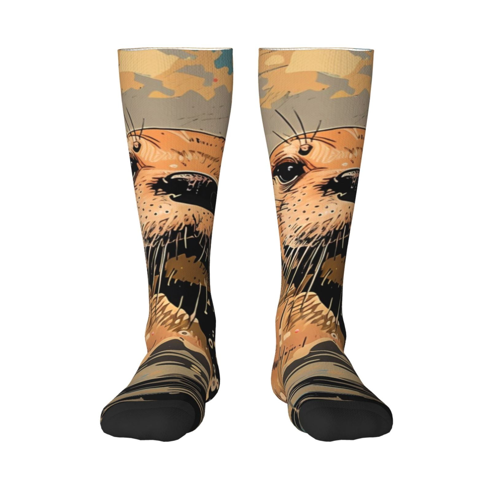 Hirioo Playful Otter Tropical Beach for Adult Stockings Breathable Sock ...