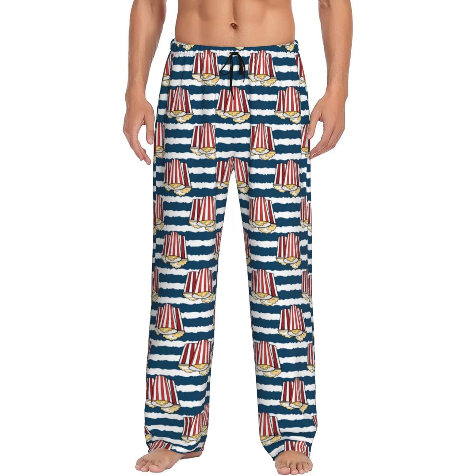 Hirioo Popcorn for Men's PJ Pajama Pants Sleep Pants Men's Home ...