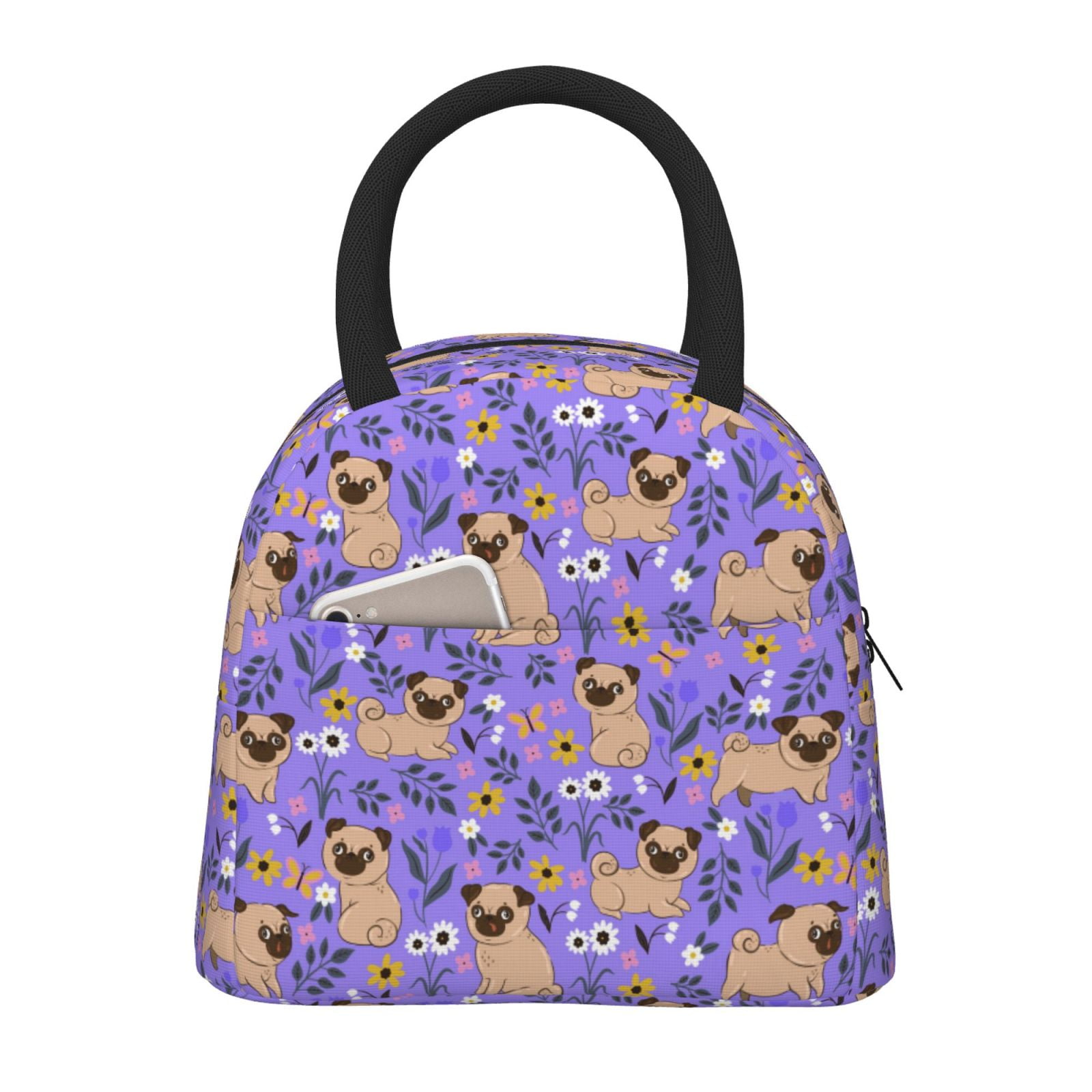 Hirioo Pugs and Flowers for Eco-friendly Lunch Box,Leakproof Lunch Box ...