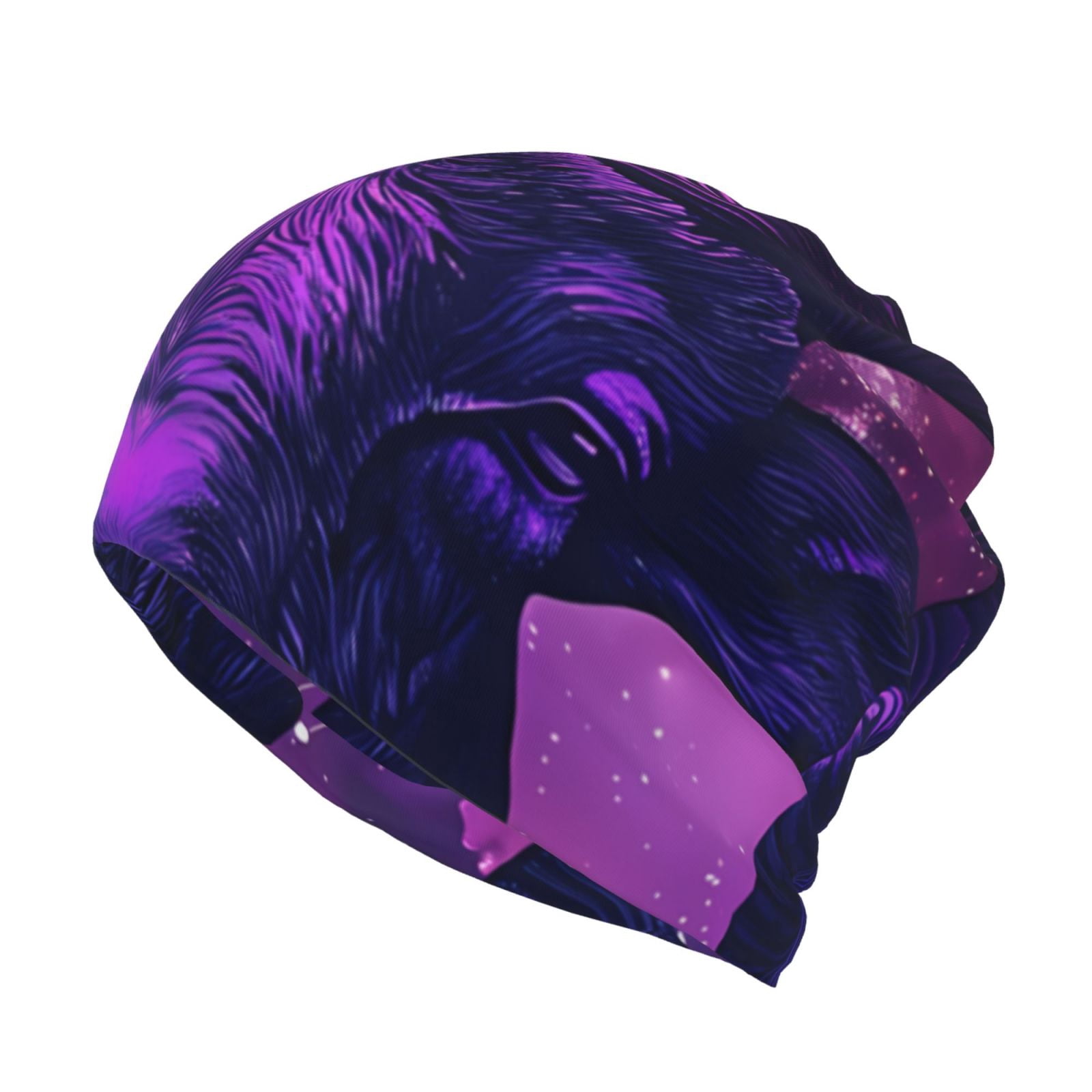 Hirioo Purple Starry Sky Antelope for Multifunction Beanie Hat for Men ...
