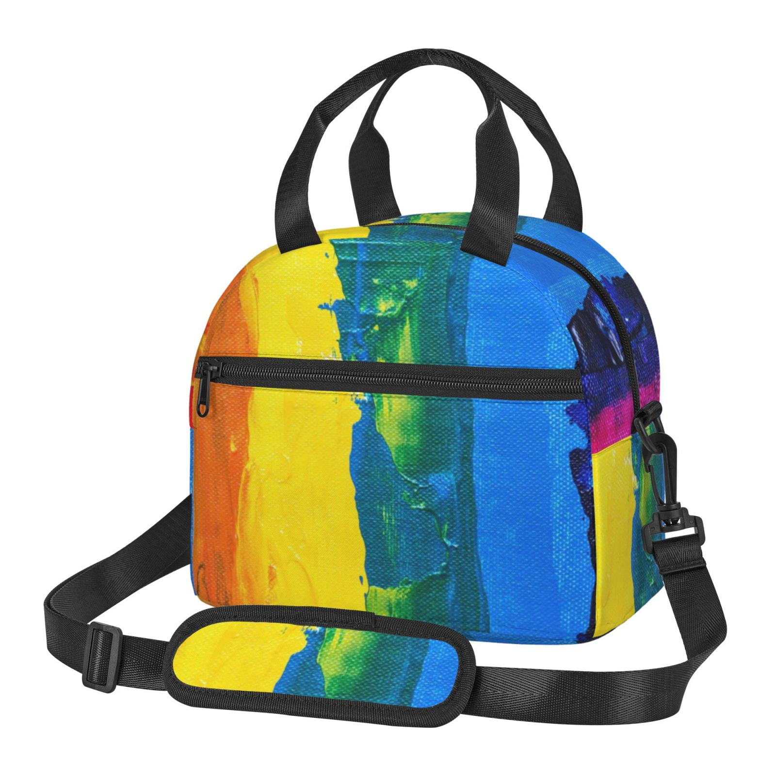 Hirioo Rainbow Colored for Crossbody Lunch Box for Women Men with ...
