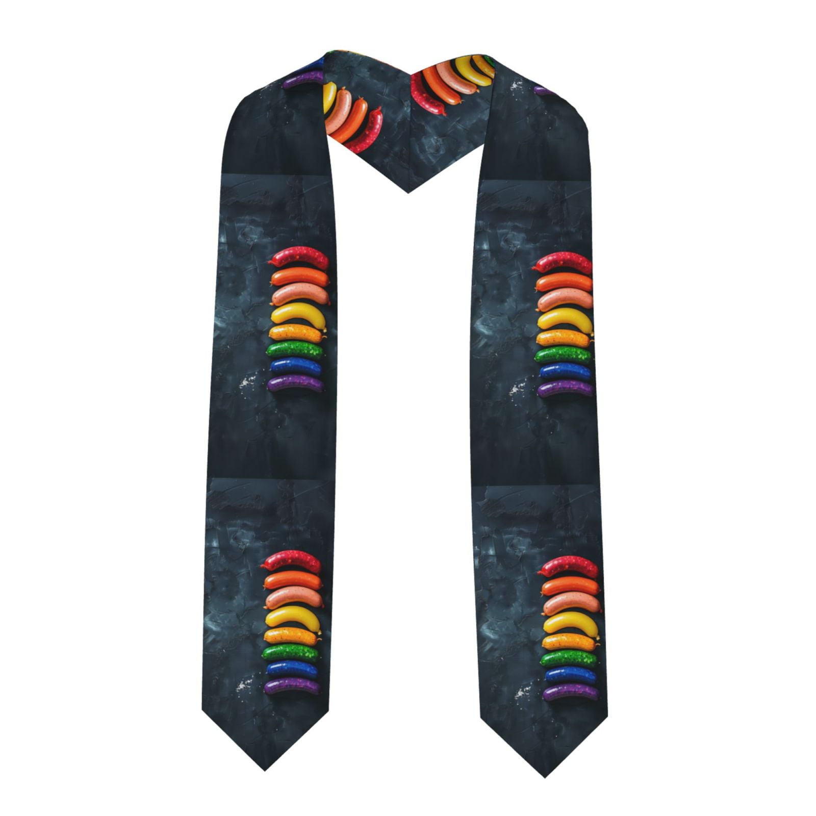 Hirioo Rainbow Sausages On Dark Slate for 72" Graduation Shawl Stole ...