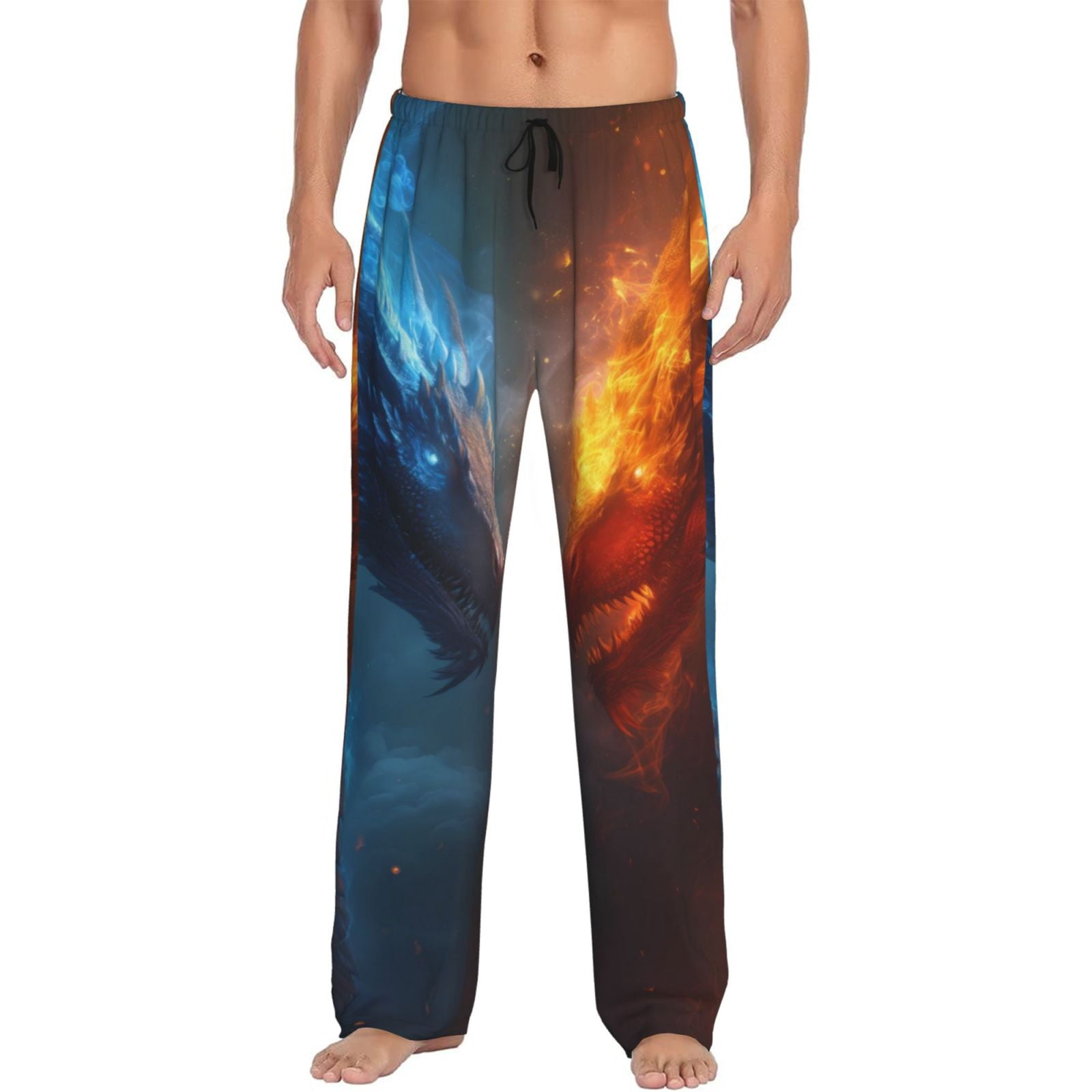 Hirioo Red And Blue Fire Dragon E for Women's PJ Pajama Pants Sleep ...
