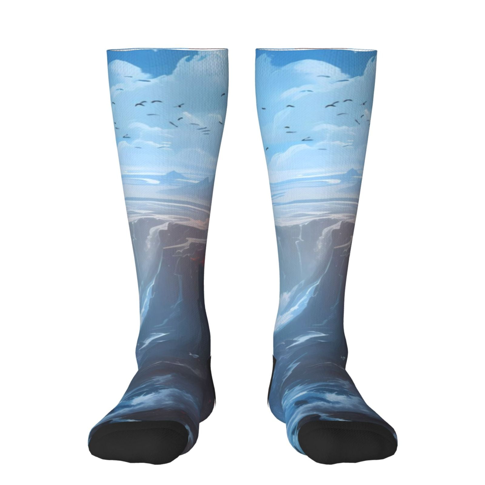 Hirioo Red And Blue Fire Mountains for Adult Stockings Breathable Sock ...