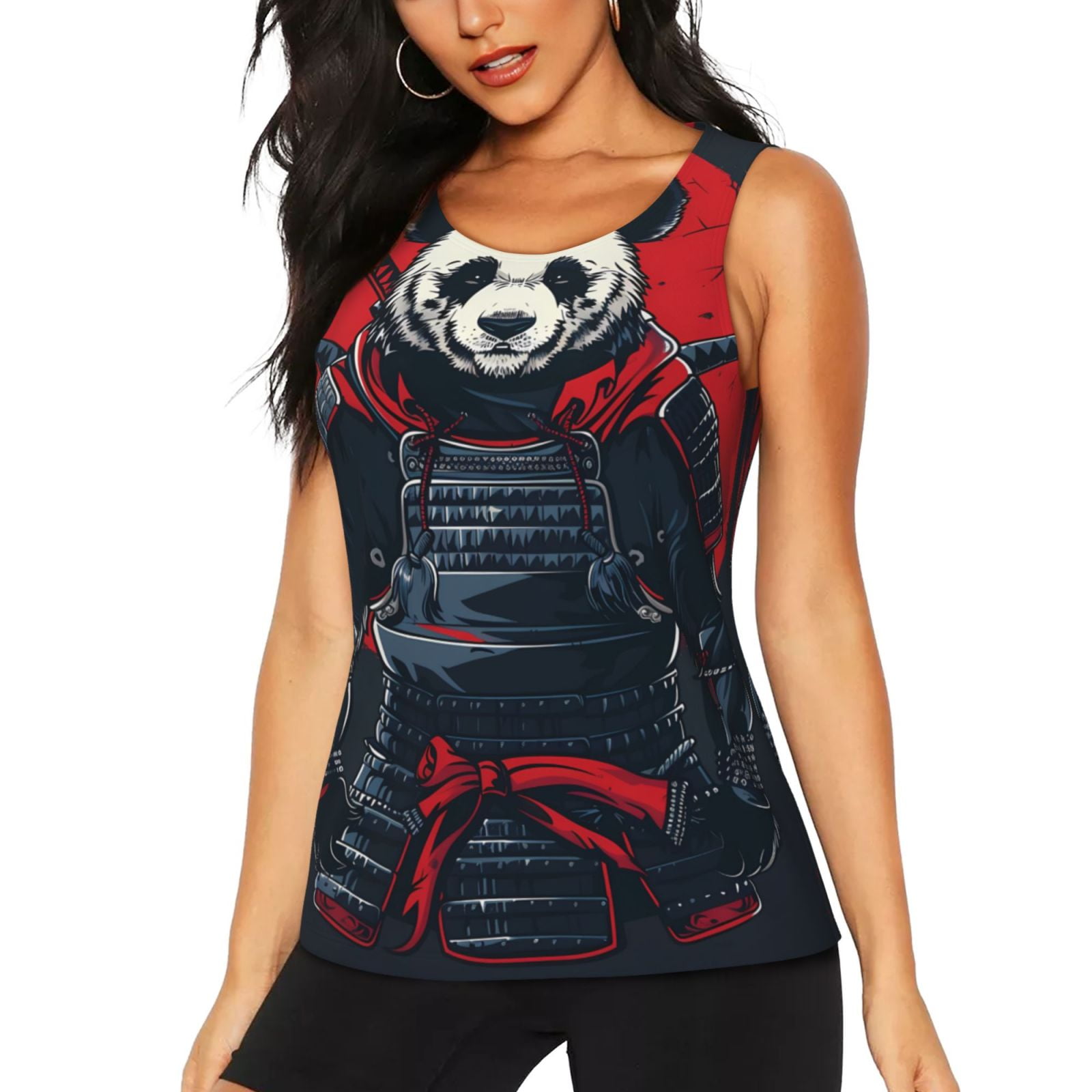 Hirioo Red Black Eastern Panda Warrior for Women's Workout Tank Top ...
