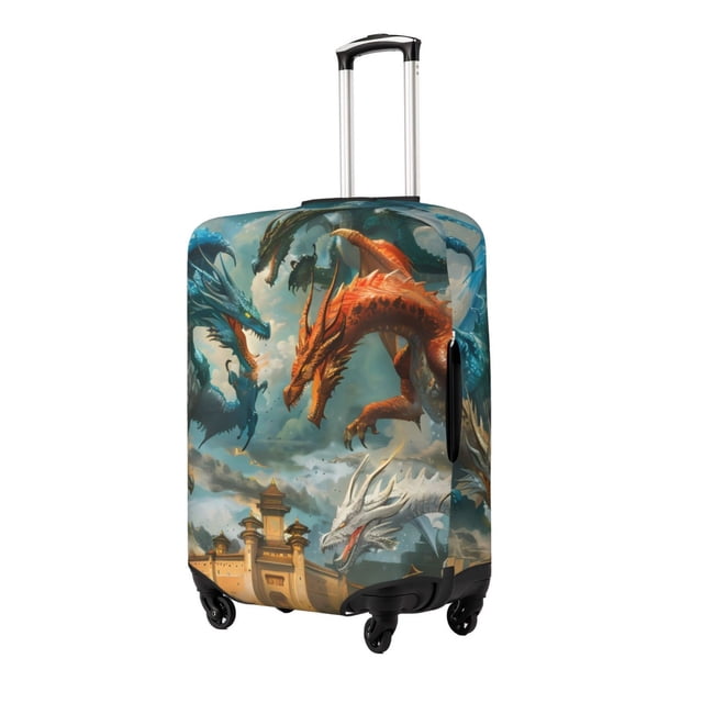 Hirioo Red Blue Dragon Battle Epic for Elasticity Suitcase Cover (No ...