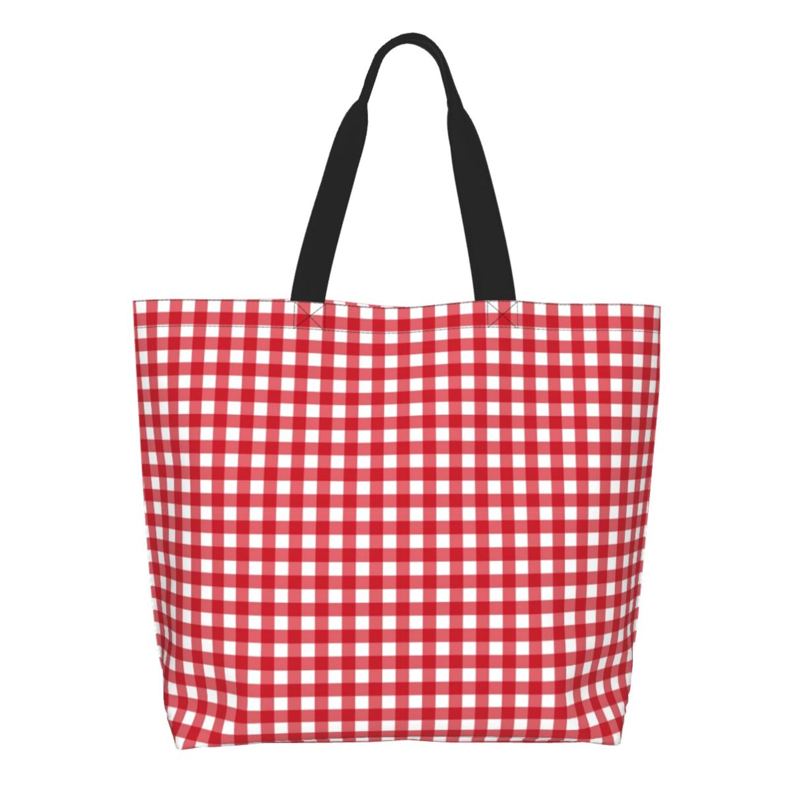 Hirioo Red Checkboard for Single Shoulder Shopping Bag,Eco-Friendly ...