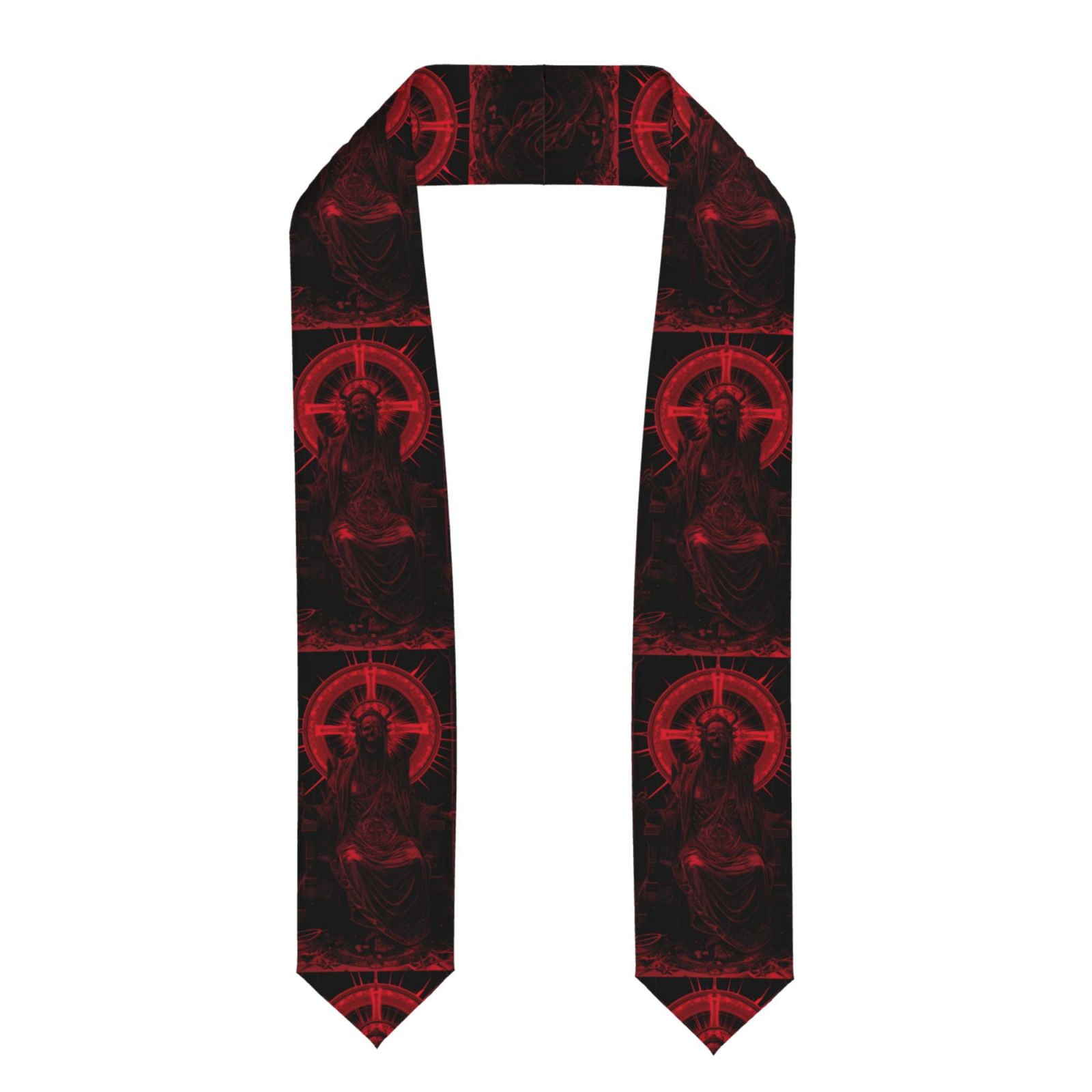 Hirioo Red Gothic Skeleton Throne for 72" Graduation Shawl Stole Unisex ...