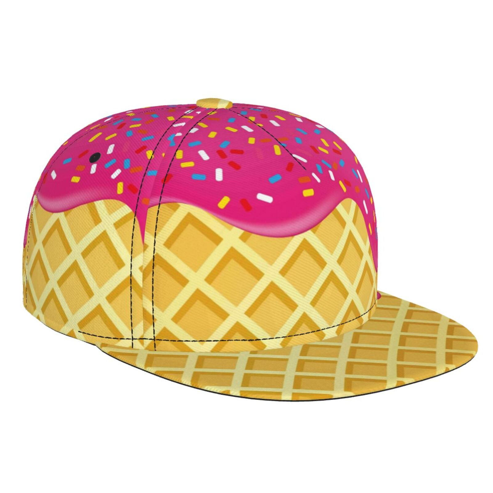 Hirioo Red Ice Cream for Baseball Cap Men Cap Flat Brim for Men Women ...