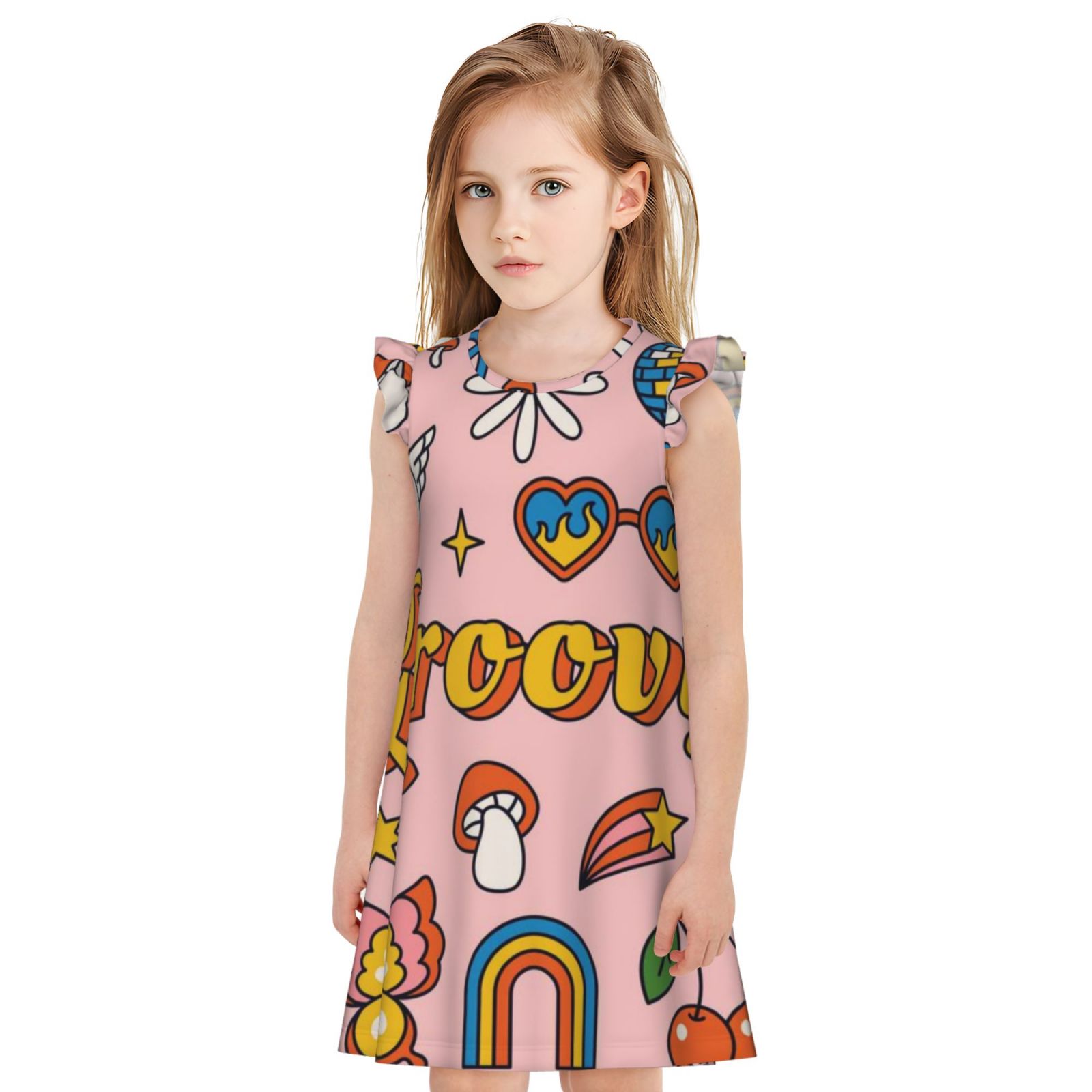 Hirioo Retro 70s Hippie for Girl Nightgown Pajamas Dress Sleepwear for ...