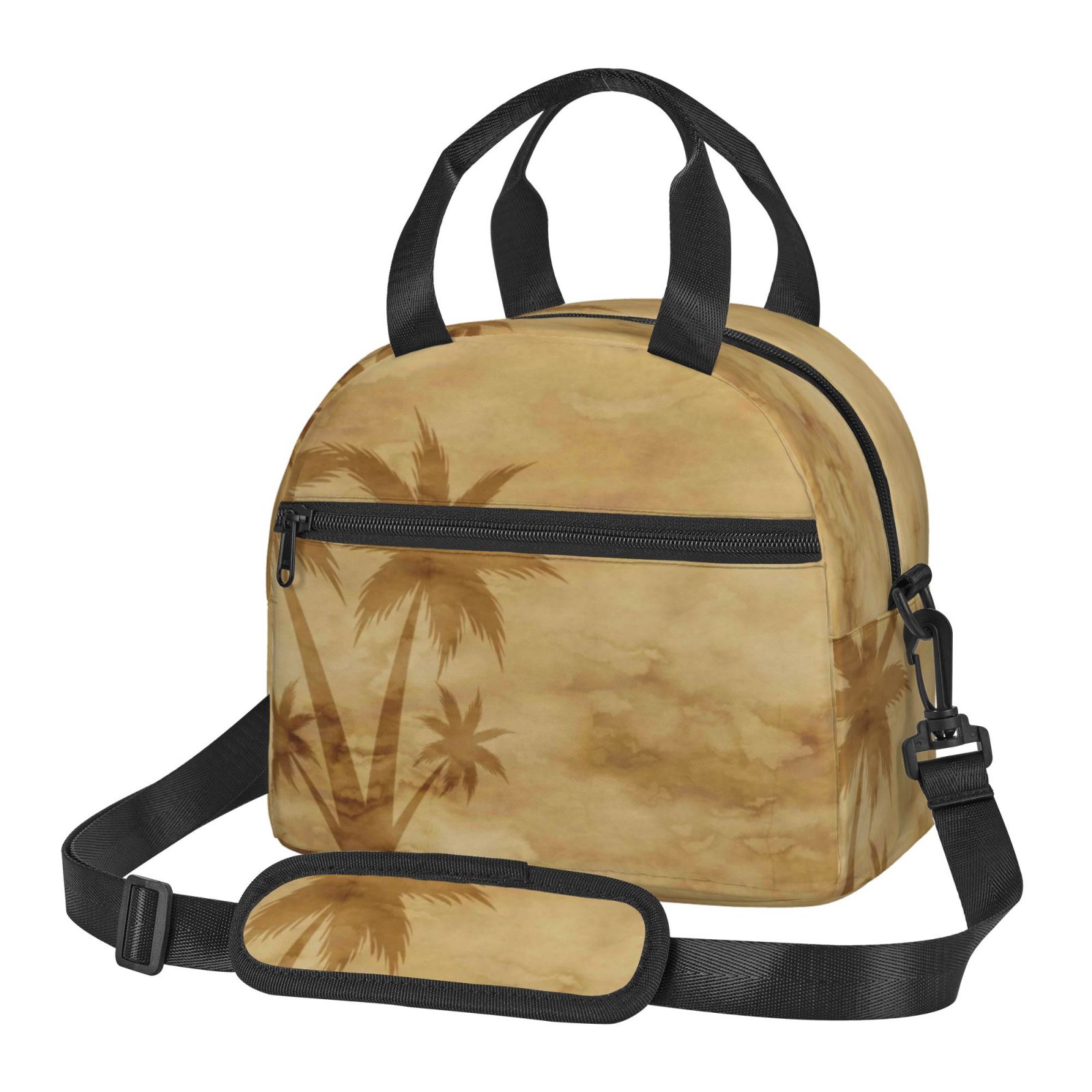 Hirioo Retro Palm Tree for Crossbody Lunch Box for Women Men with ...
