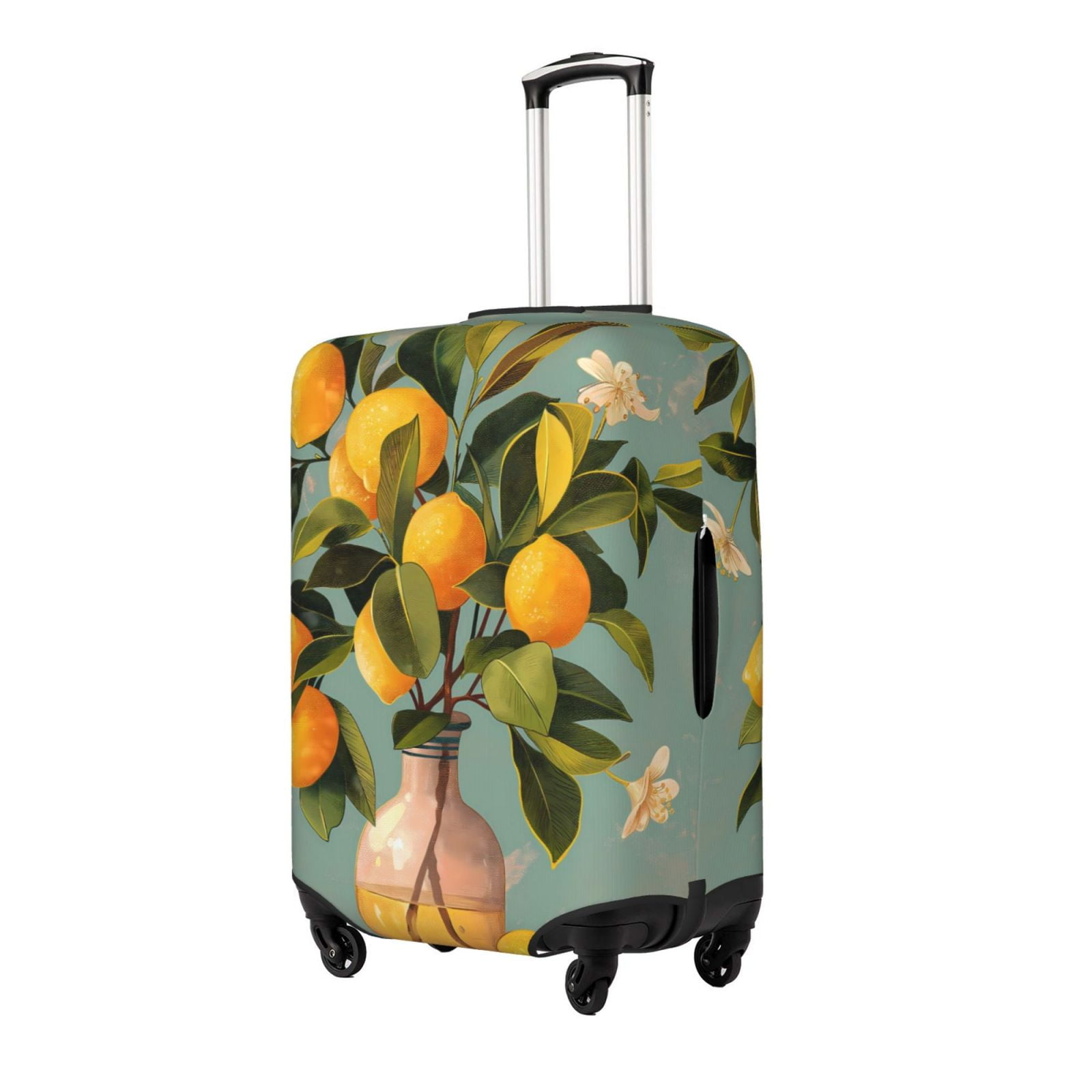 Hirioo Retro Warm Lemon Flower for Elasticity Suitcase Cover (No ...