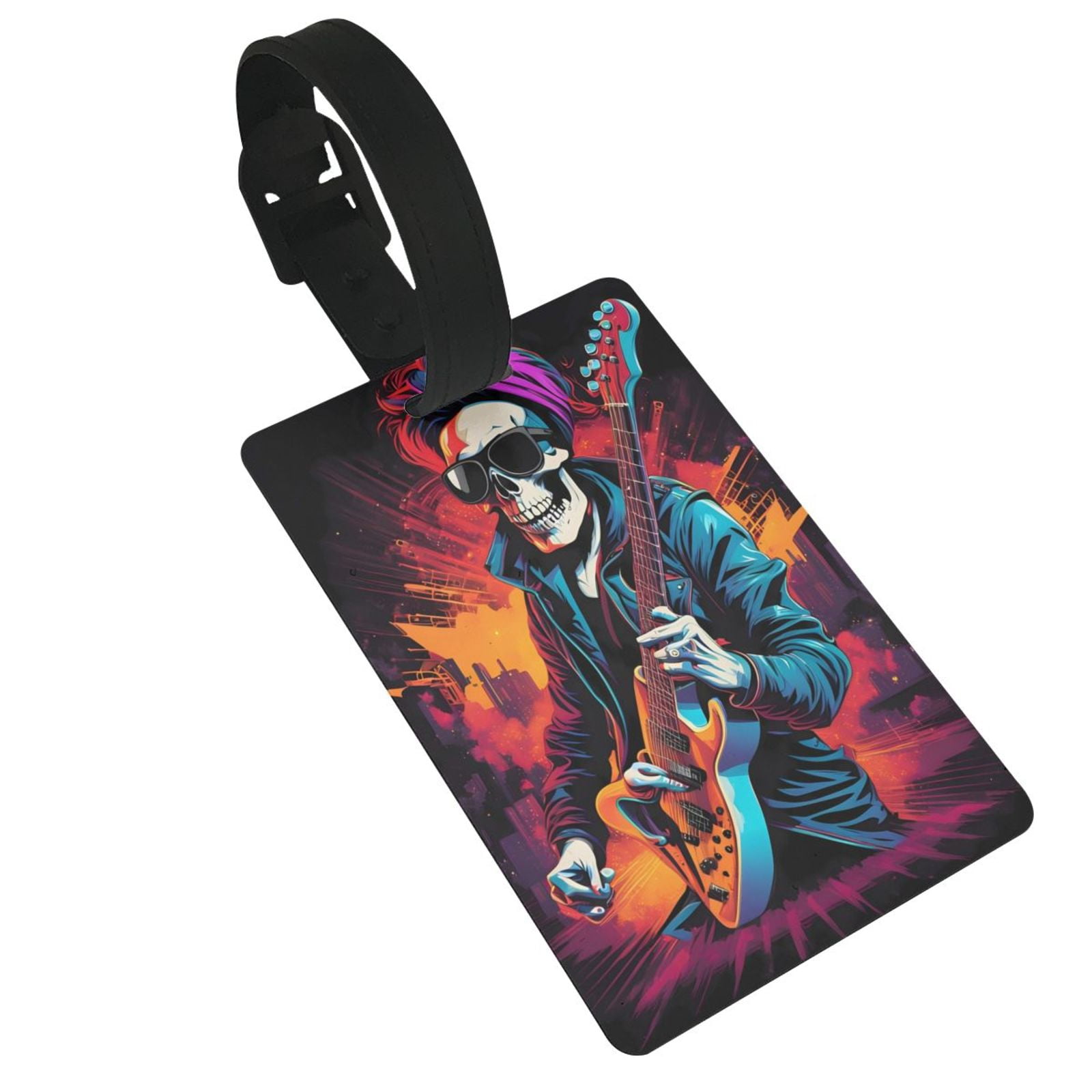 Hirioo Rock Skull Singer for Luggage ID Tag with Adjustable Strap ...