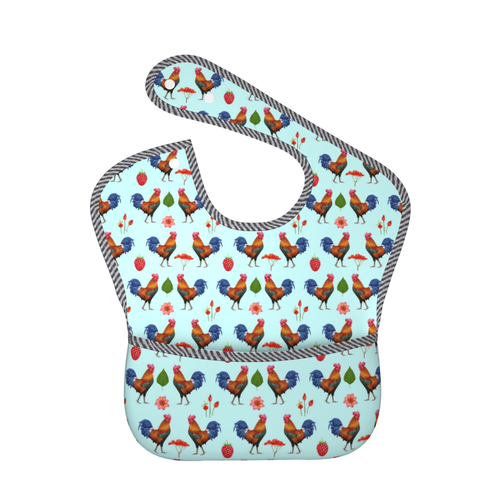 Hirioo Roosters And Plants for Baby Waterproof Pocket Bib Adjustable ...