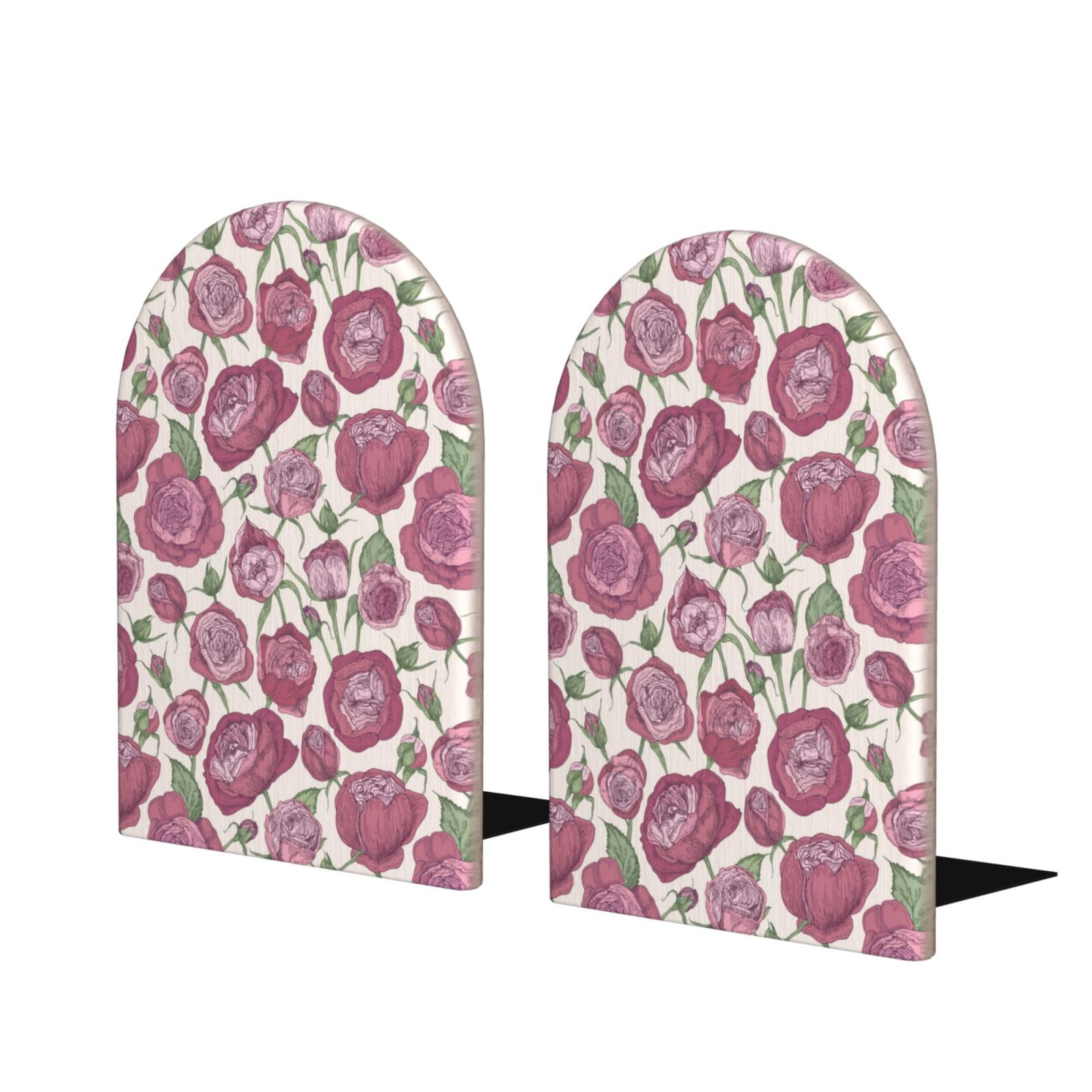 Hirioo Rose Flowers for Bookends Decorative Bookends for Shelves for ...