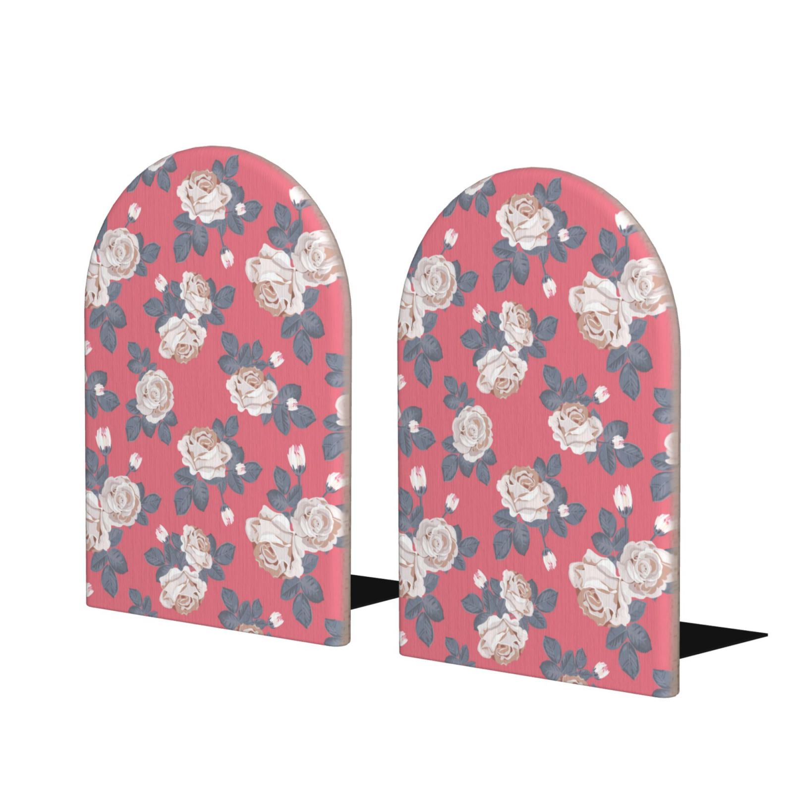 Hirioo Rose Flowers for Bookends Decorative Bookends for Shelves for ...