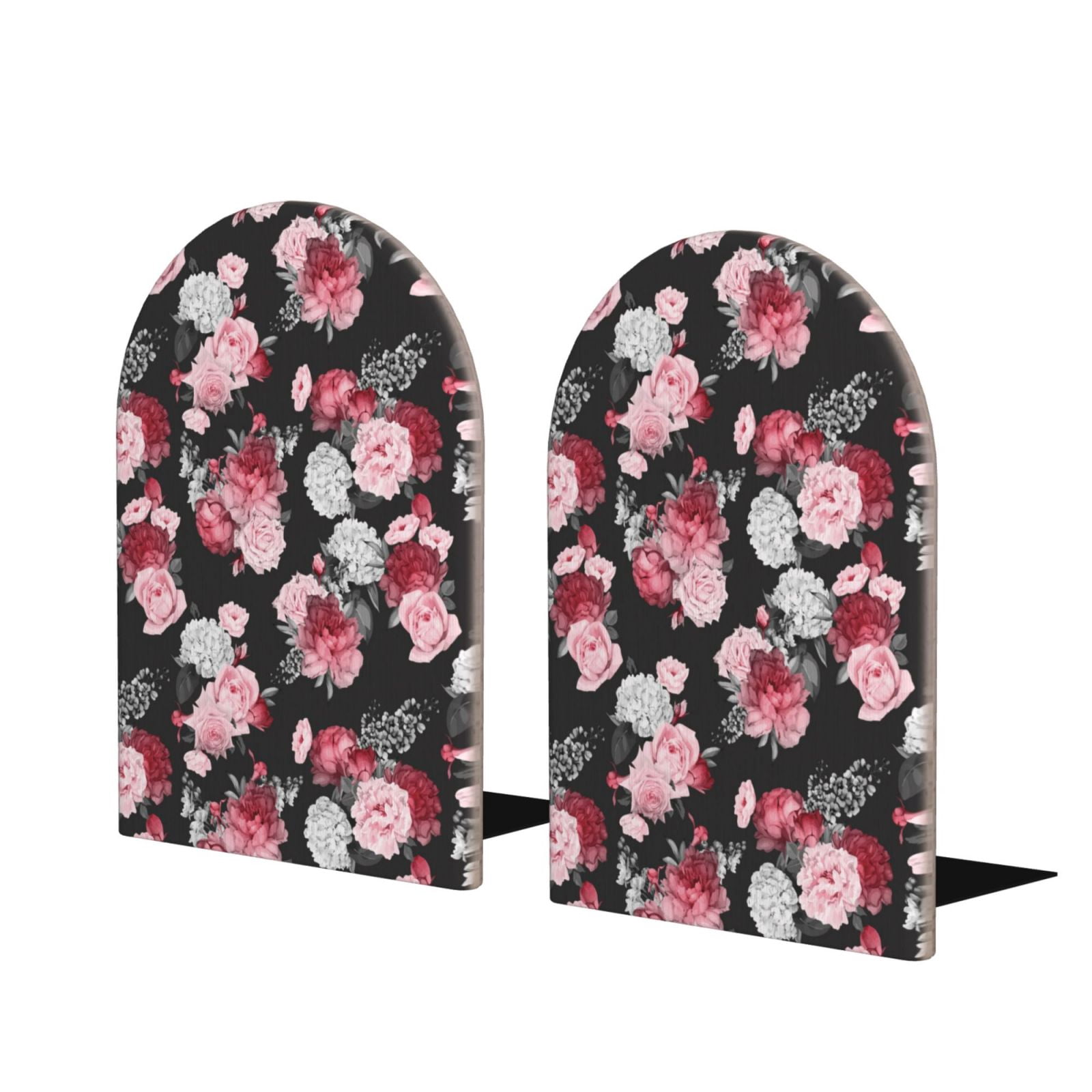 Hirioo Rose Flowers for Bookends Decorative Bookends for Shelves for ...