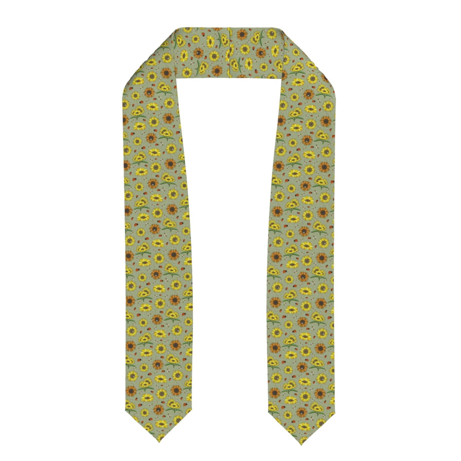 Hirioo Sage Green With Sunflowers for 72" Graduation Shawl Stole Unisex ...