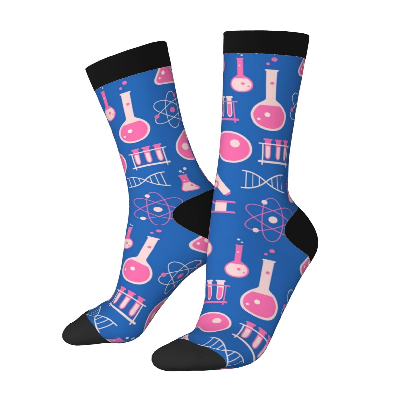 Hirioo Science Experiment Pattern Adult Middle Tube Socks Breathable ...