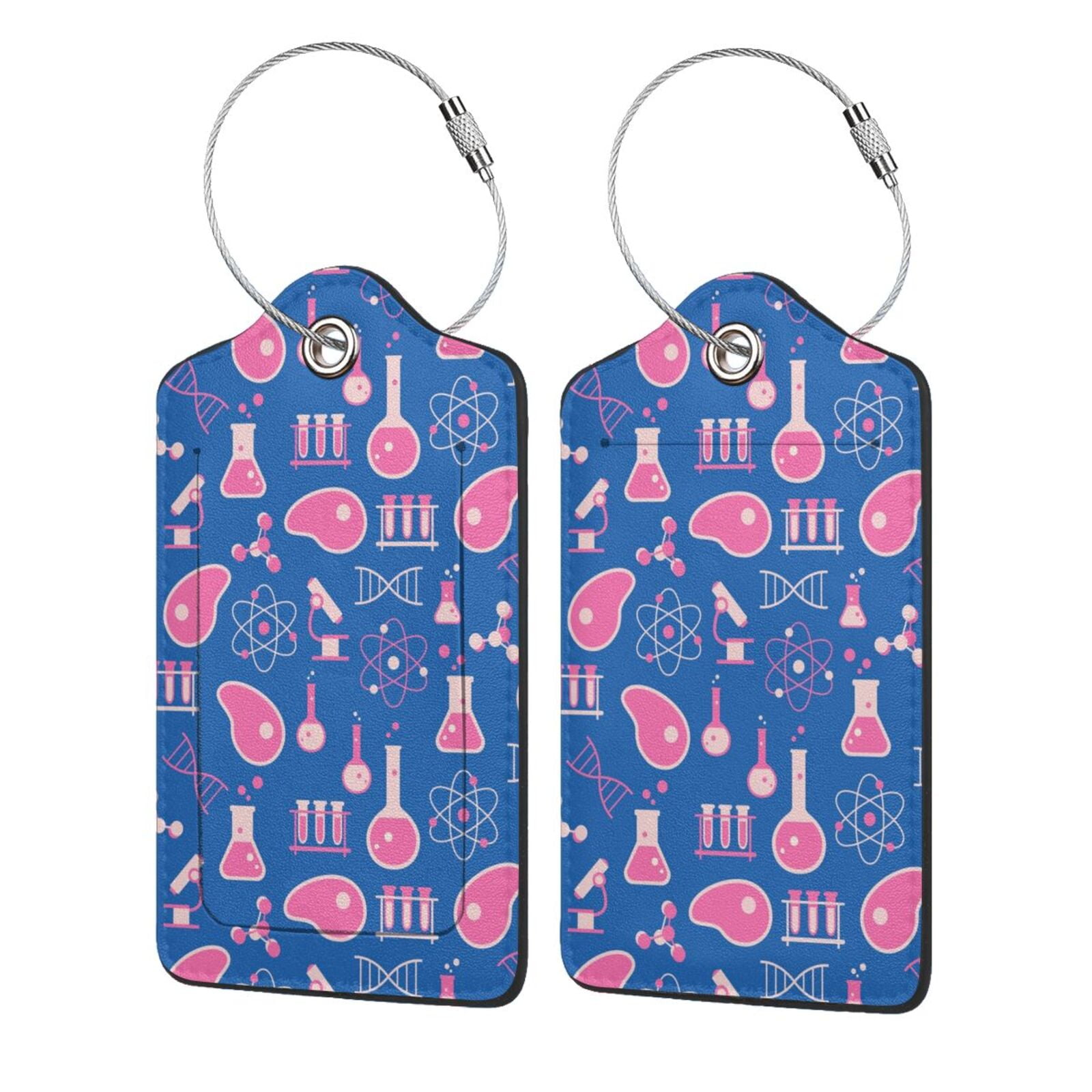 Hirioo Science Experiment Print Leather Luggage Tag with Stainless ...