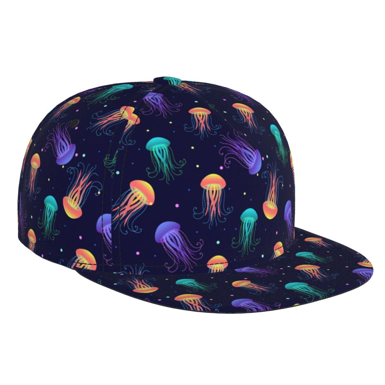Hirioo Sea Jellyfish for Baseball Cap Men Cap Flat Brim for Men Women ...