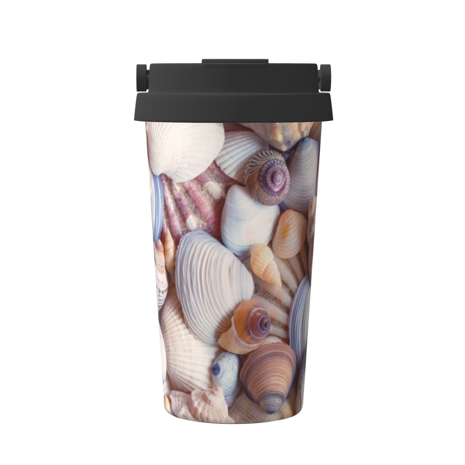 Hirioo Sea Shells for Coffee Travel Mug Insulated Coffee Mug with Lid ...