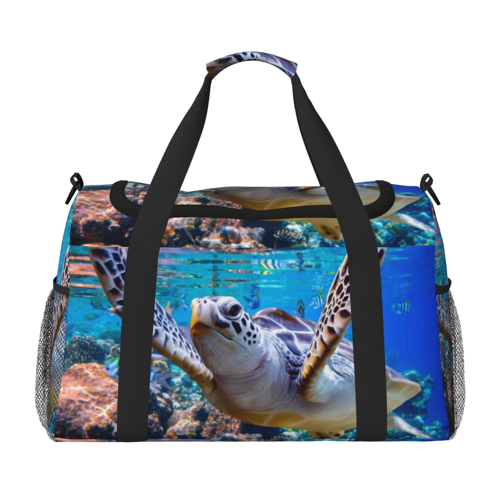 Hirioo Sea Turtle Swims Hand Travel Bag for Men Women,Durable and ...