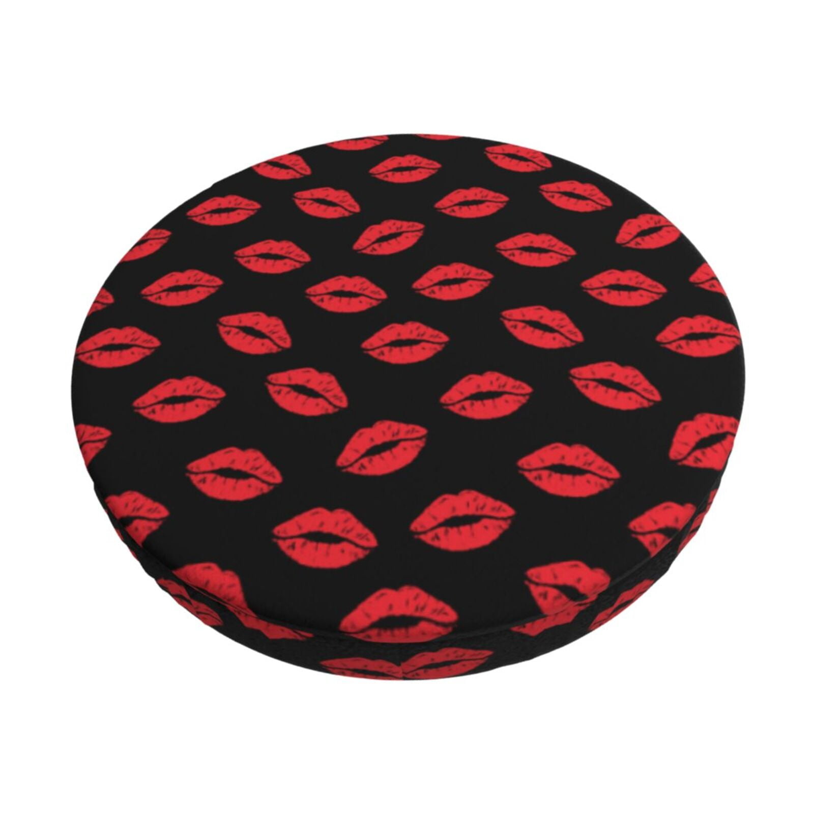 Hirioo Sexy Red Lips Kiss for Round Bar Stool Seat Covers Washable ...